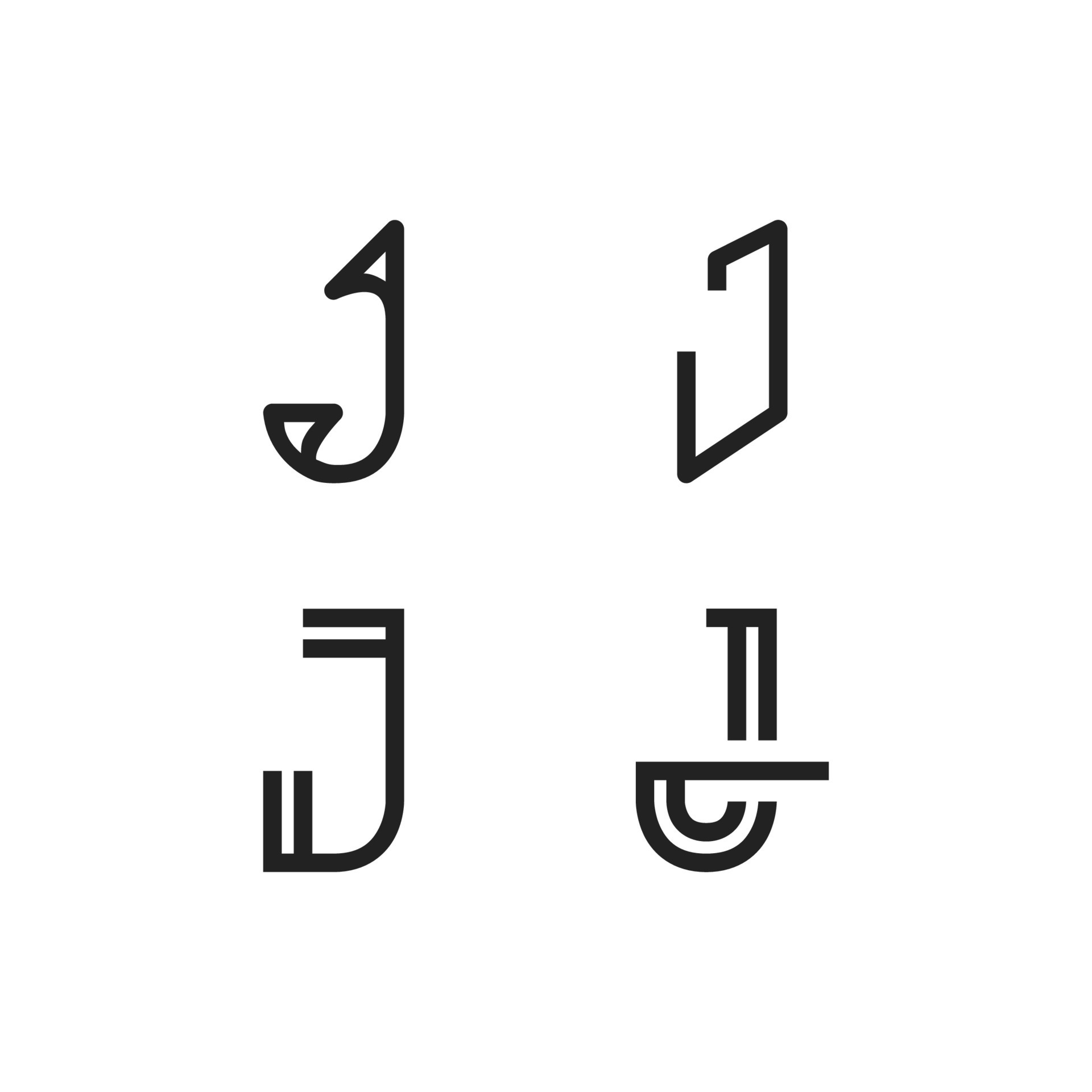 Conjunto De Diseños De Logotipos Que Comienzan Con La Letra J Adecuados Para Nombres De