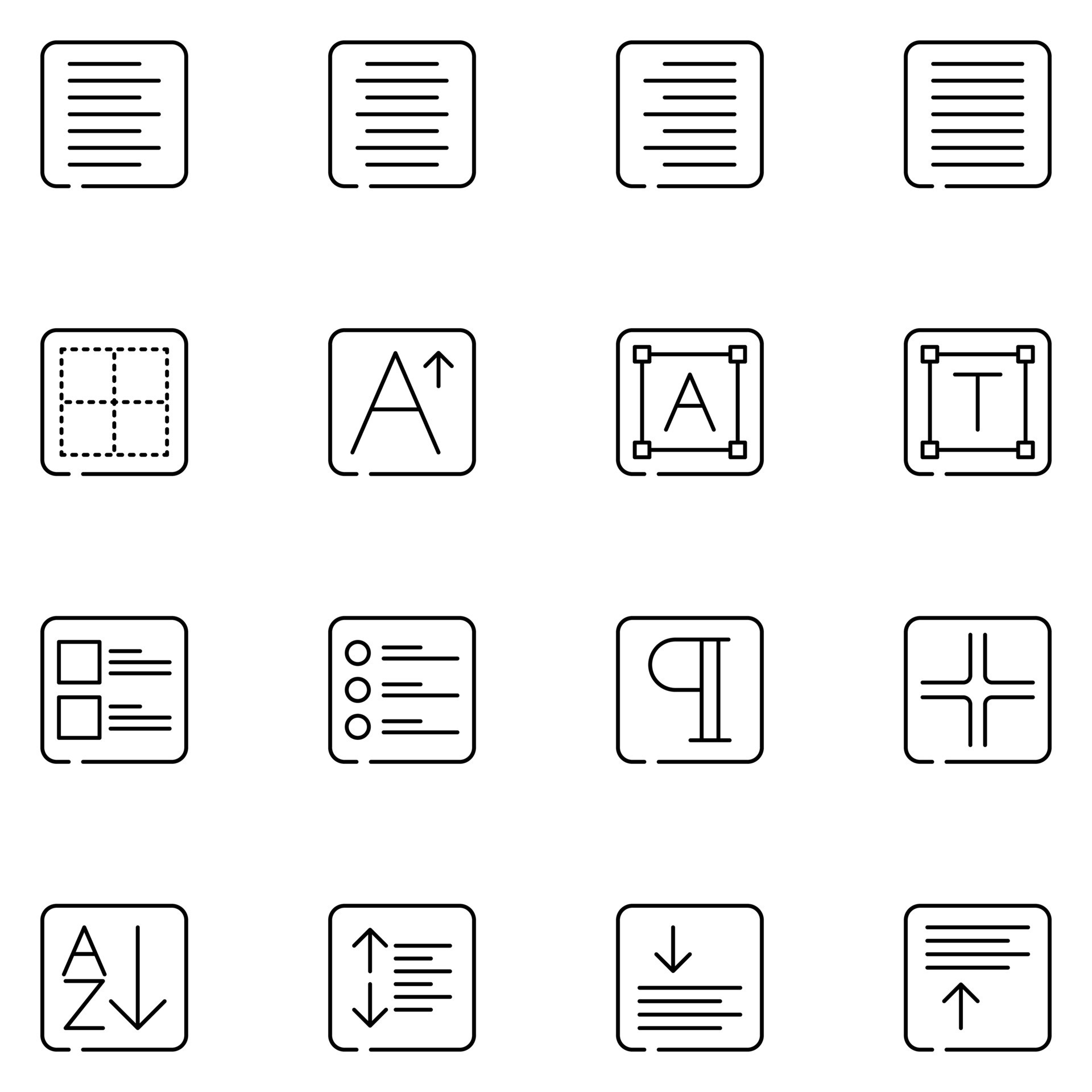Alignment Line Icon Set Vector 12758598 Vector Art at Vecteezy