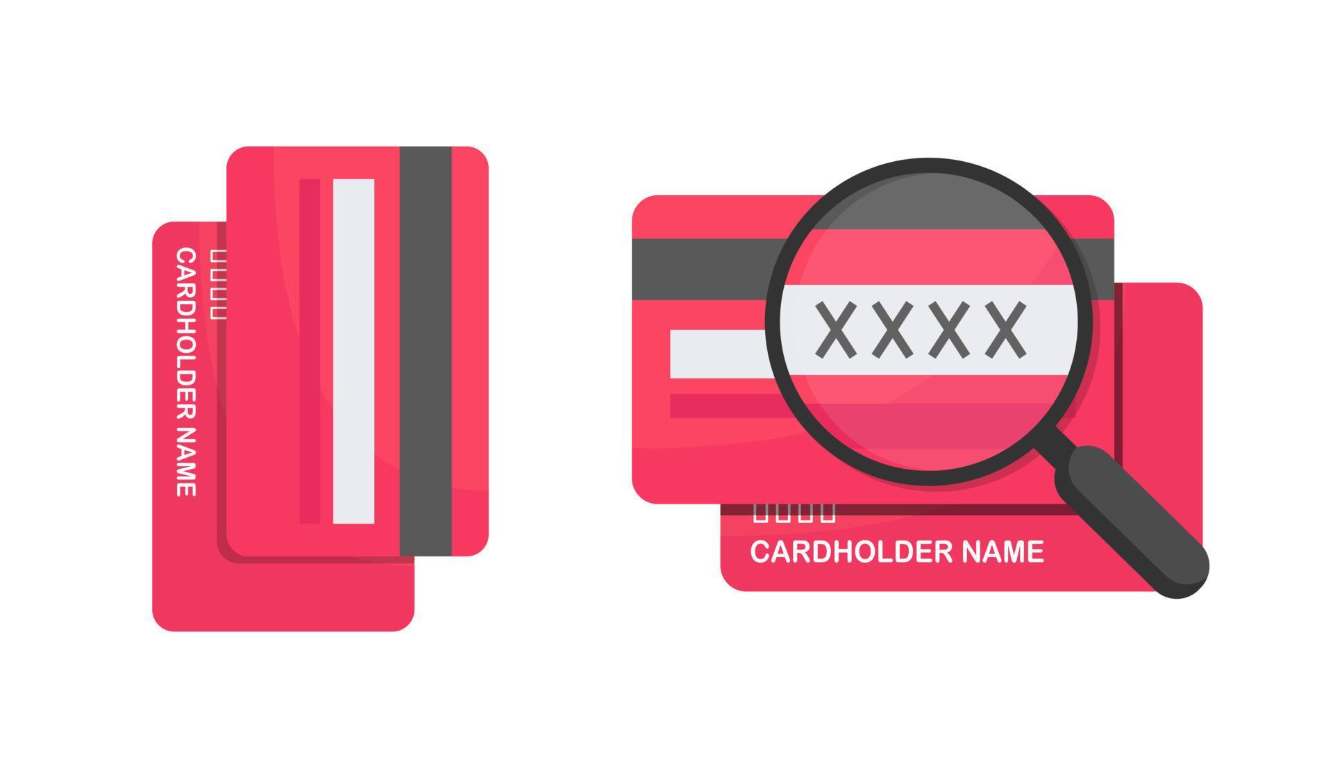 Magnifying glass detecting credit card fraudulent transactions 12759224 Vector Art at Vecteezy