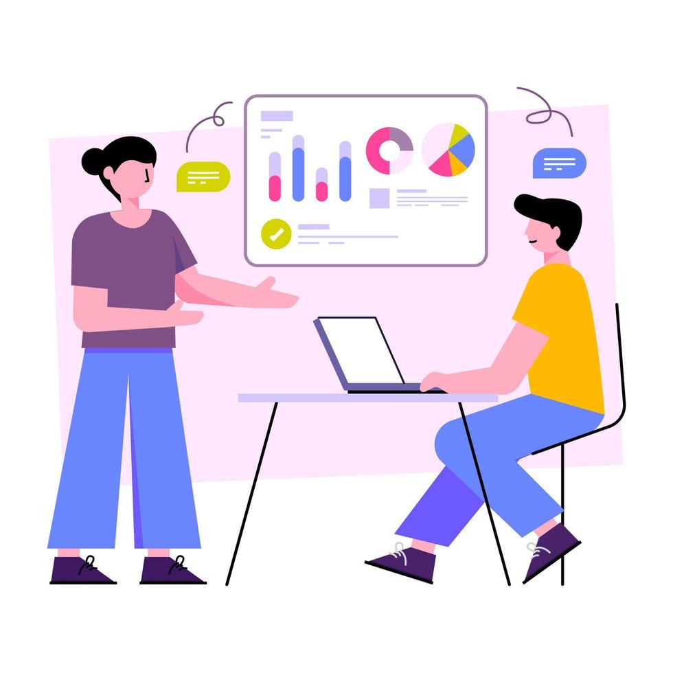 Trendy vector design of business summary discussion 12760872 Vector Art ...