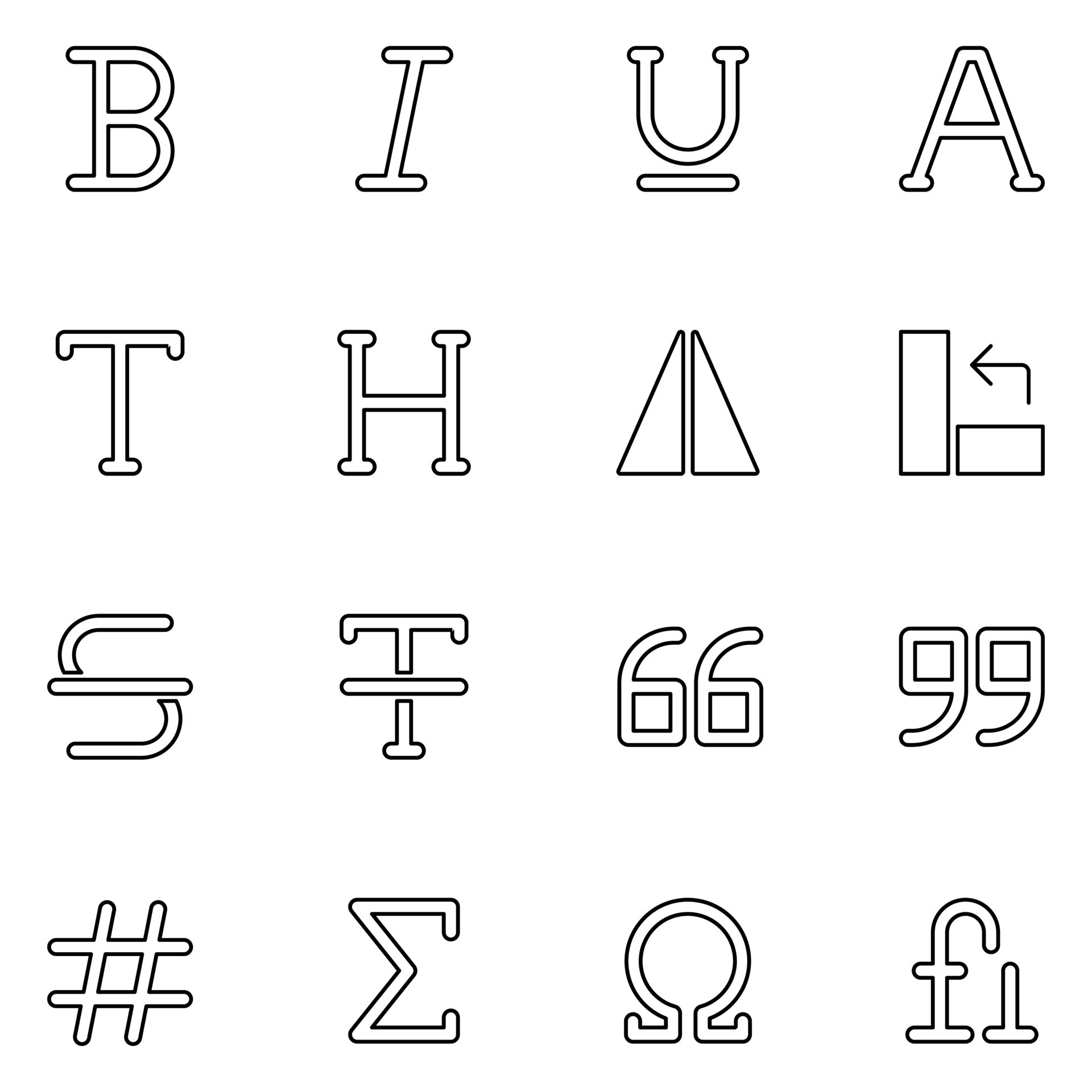 Text Editor Line Icon Set 12761972 Vector Art at Vecteezy