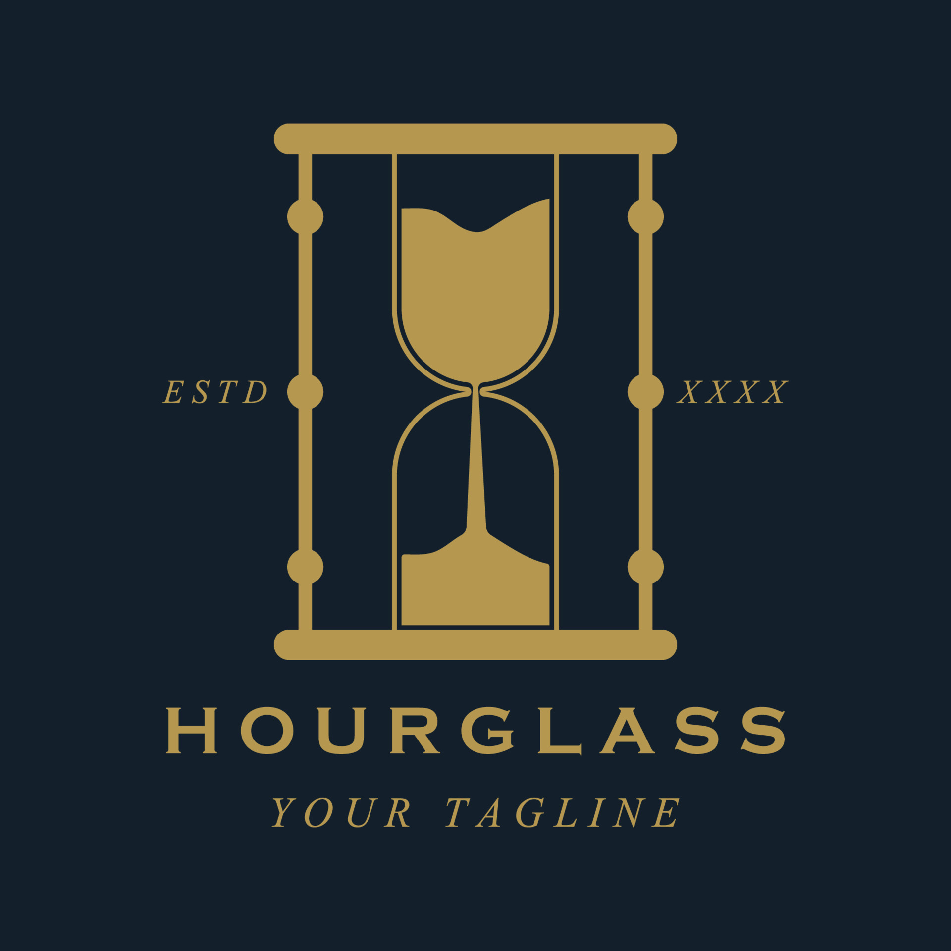 Vintage Hourglass Logo Vector With Slogan Template 12762707 Vector Art At Vecteezy