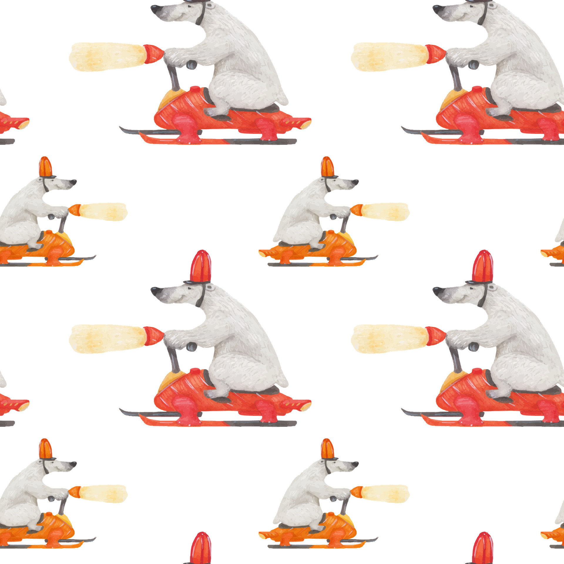 Polar Bear Christmas Story for wrapping paper 12763734 Vector Art at ...