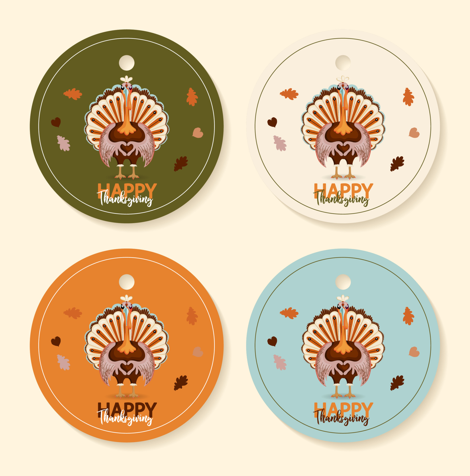 Happy Thanksgiving autumn set. Vector illustration. Thanksgiving ...