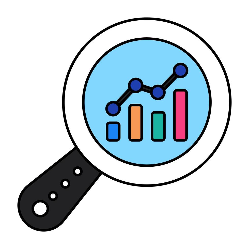 A flat design, icon of data analysis 12764980 Vector Art at Vecteezy