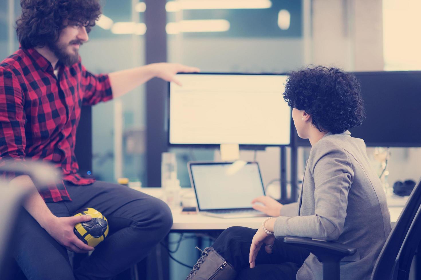 Software Developers Couple Writing Programming Code 12767710 Stock