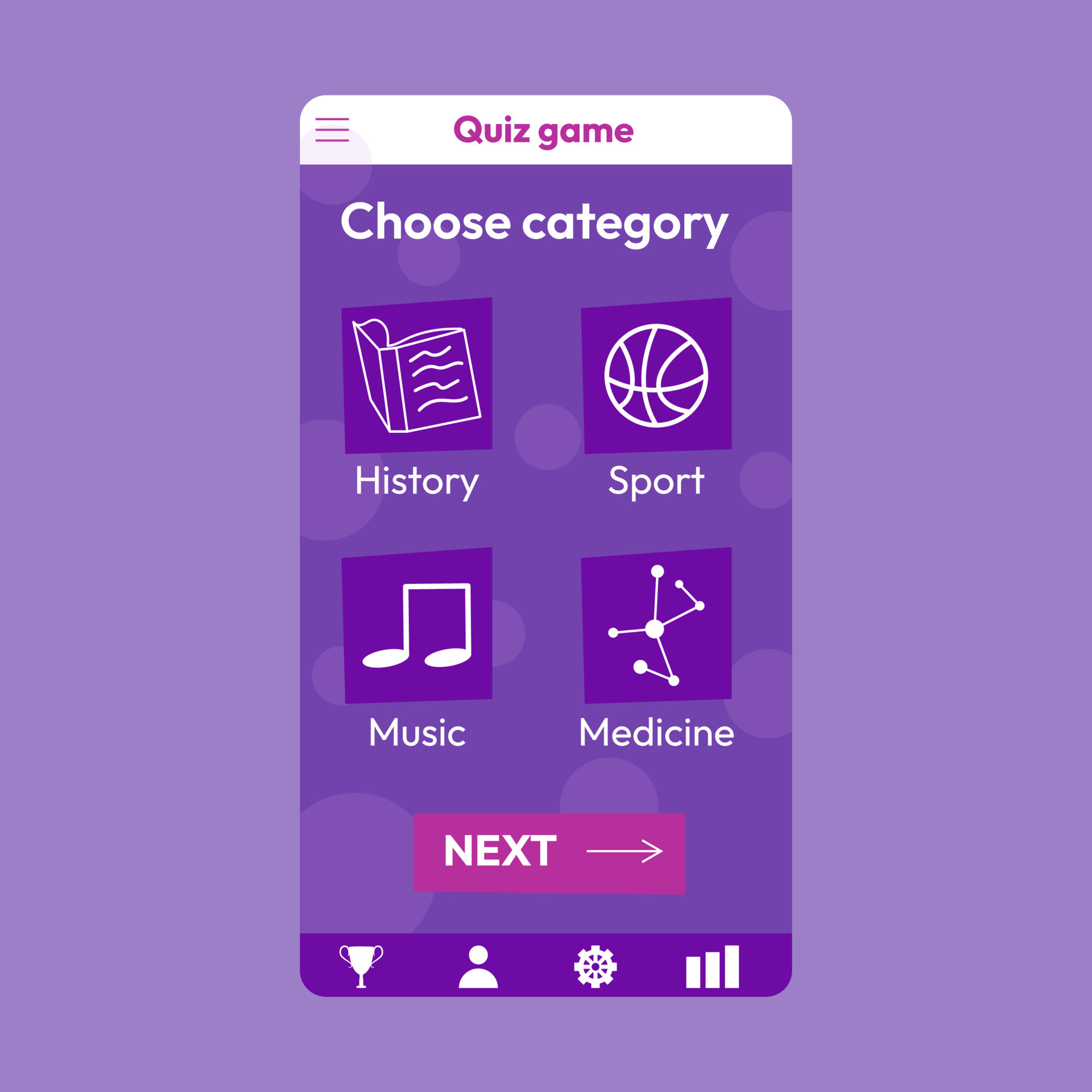 Quiz Test Lottery Millionaire Menu Template Quiz Game Frame Flat