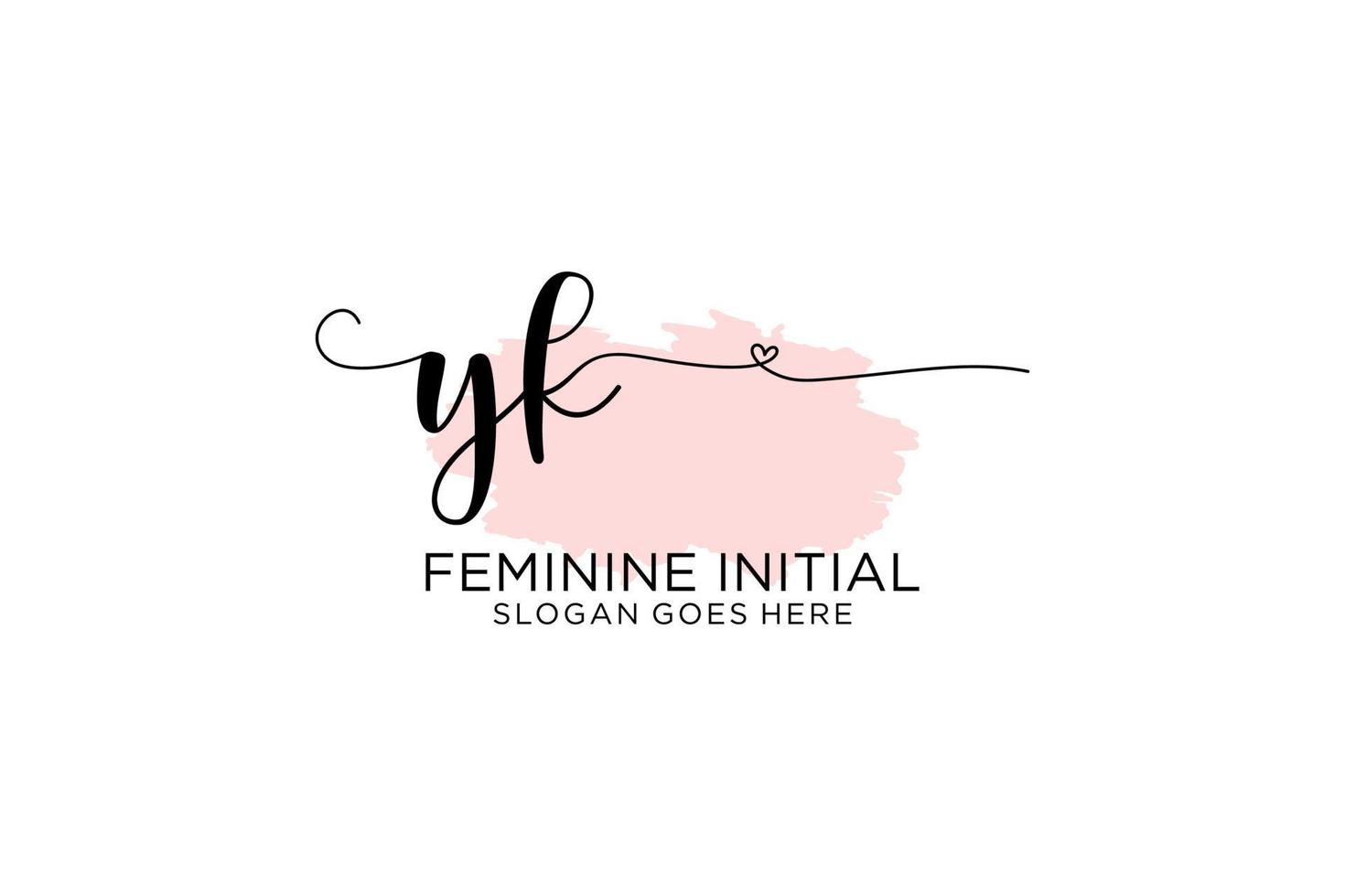 Initial Yk Beauty Monogram And Elegant Logo Design Handwriting Logo Of Initial Signature
