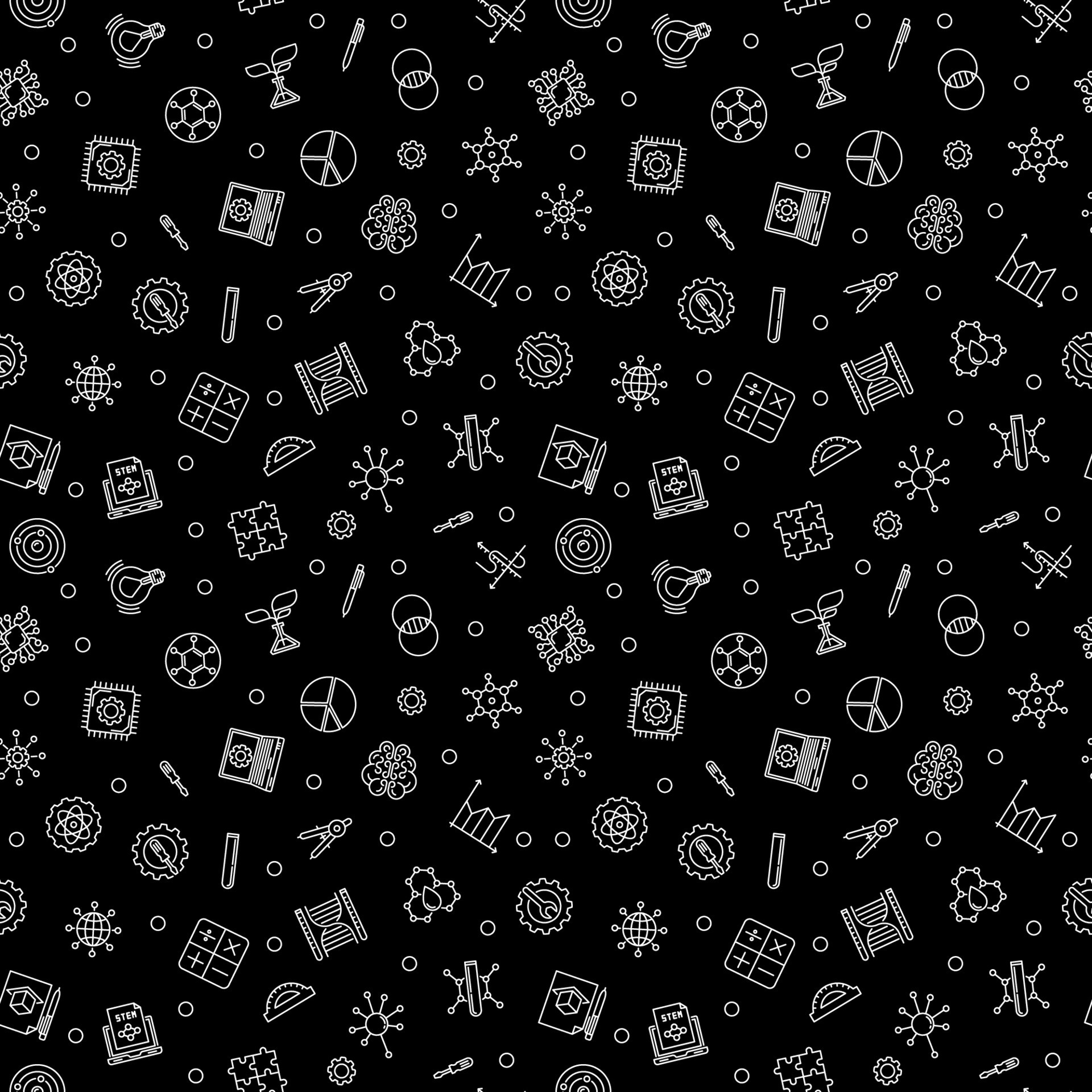 Science and STEM Education vector dark seamless pattern 12777487 Vector ...