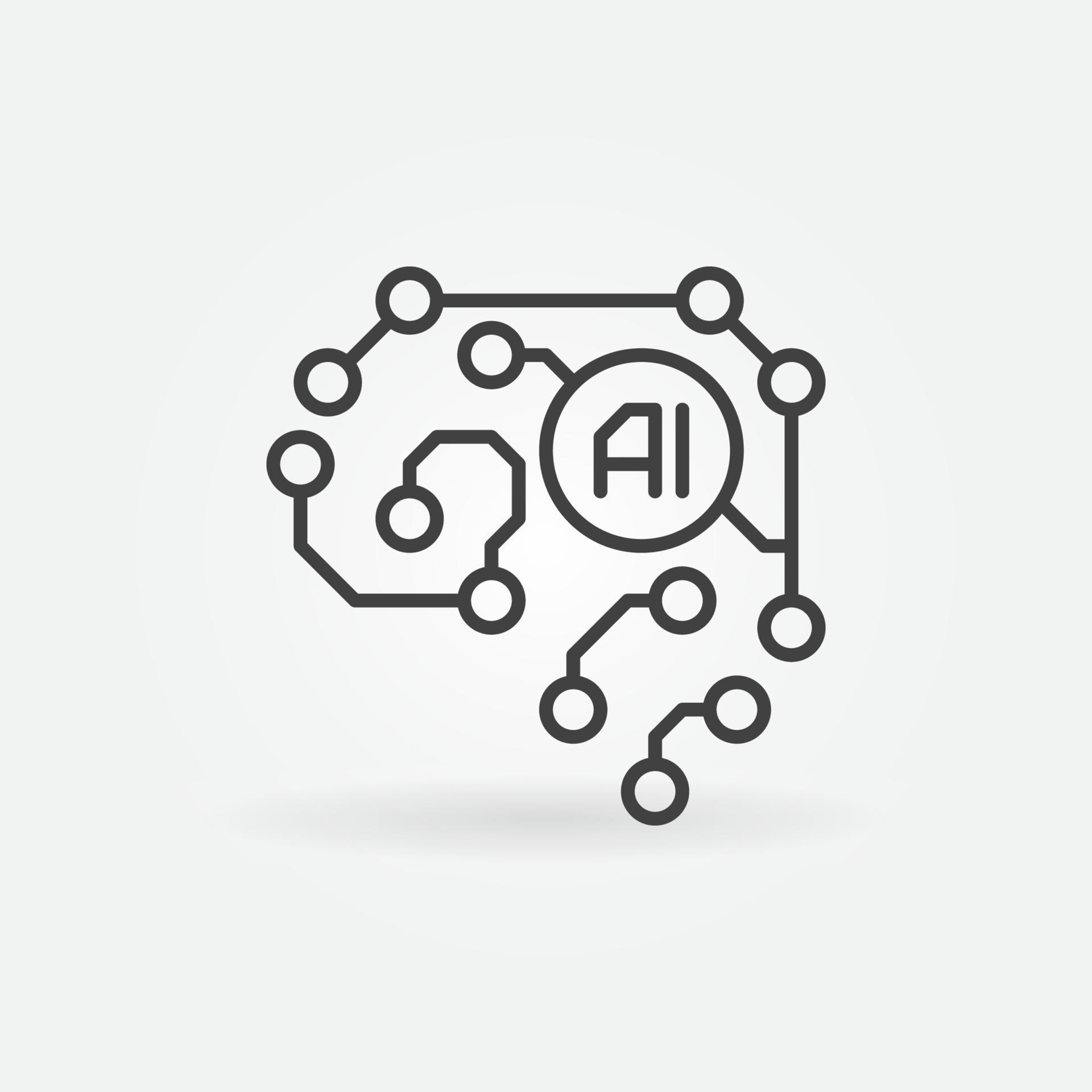 Artificial Intelligence Brain outline icon. Cyberbrain vector symbol ... Artificial Intelligence Brain outline icon. Cyberbrain vector symbol ...