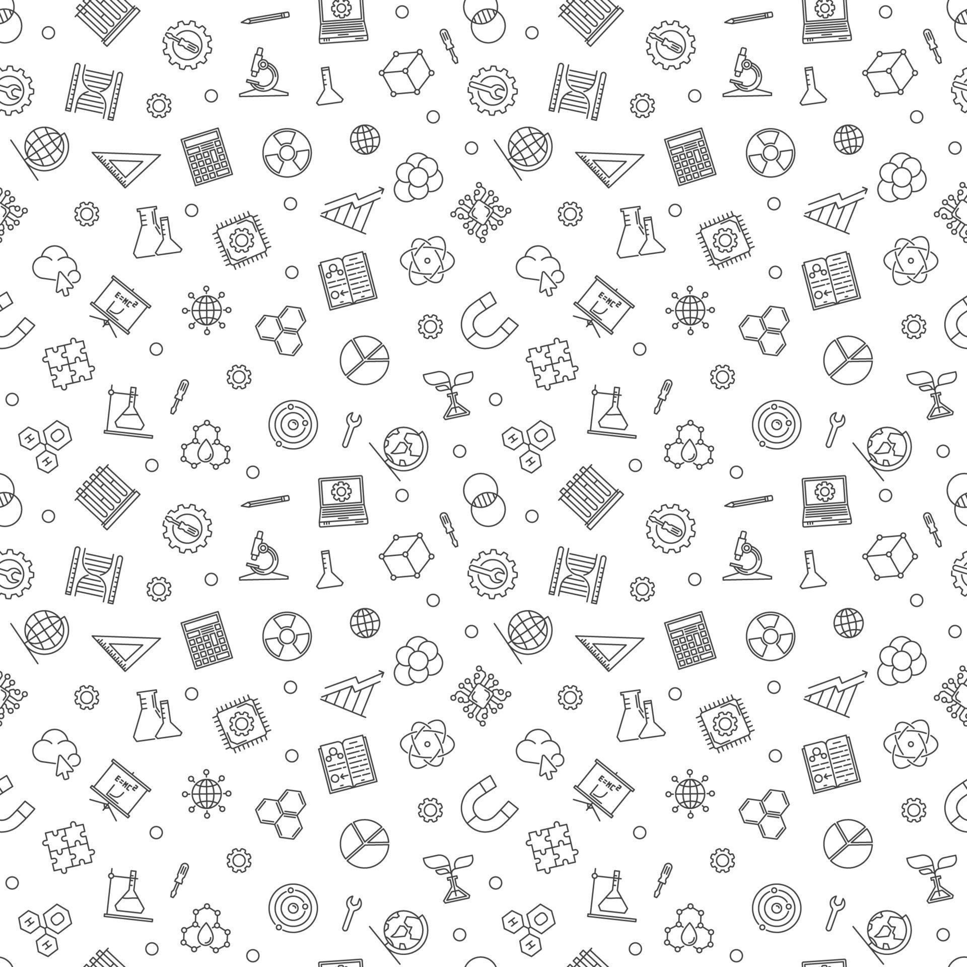 STEM Learning vector seamless pattern. Science background 12777641 ...