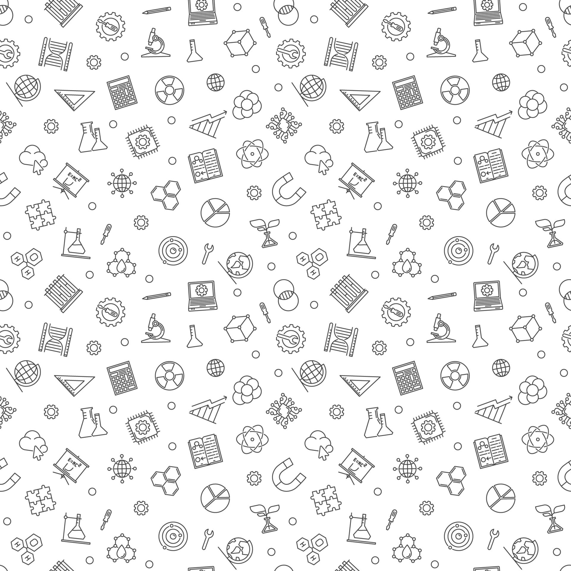 Stem Learning Vector Seamless Pattern Science Background 12777641
