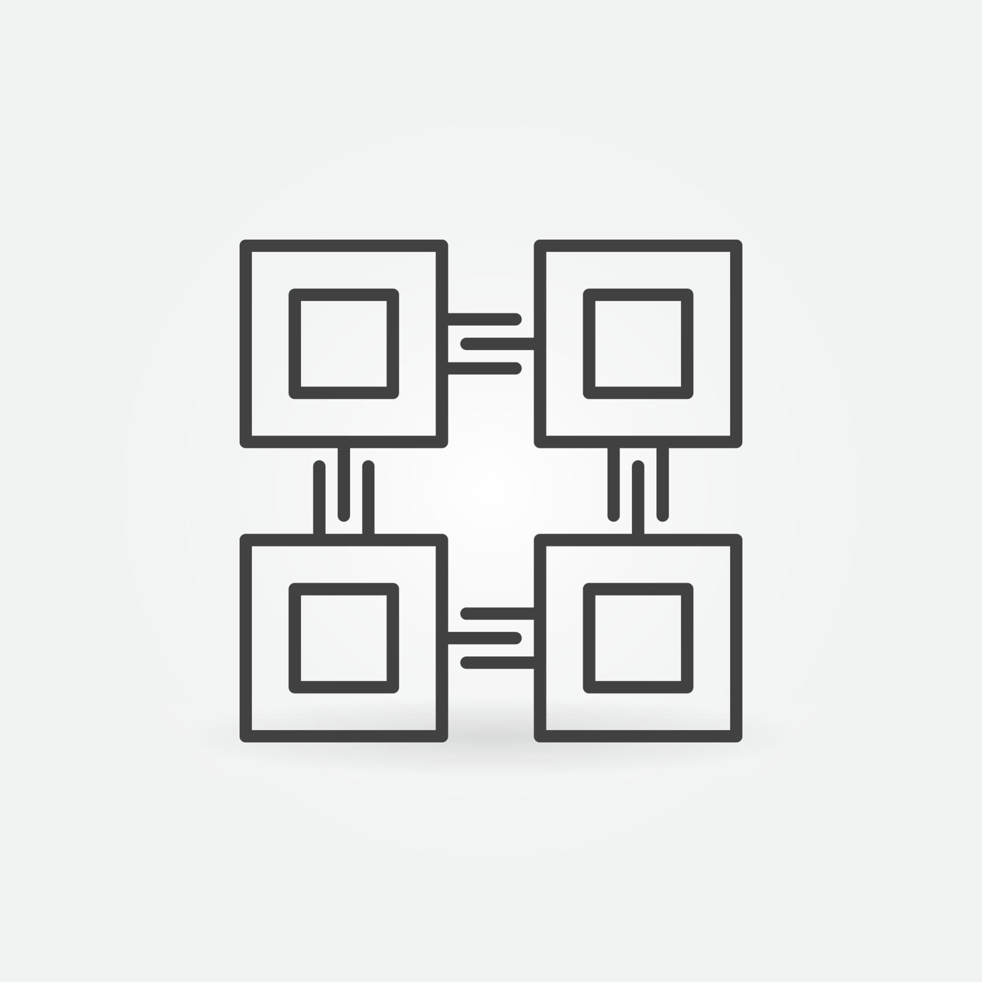 Blockchain Computer Technology linear vector concept icon 12777739 ...