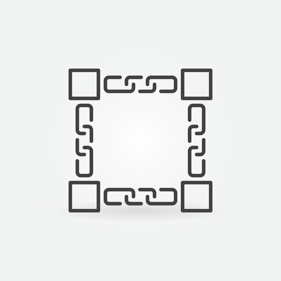Chains with Blocks line icon. Blockchain Technology symbol 12777856 ...