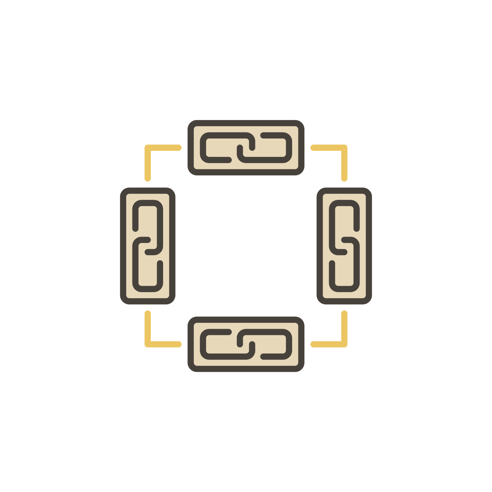 Blockchain Icon Vector Chain In Blocks Colored Symbol 12777963 Vector
