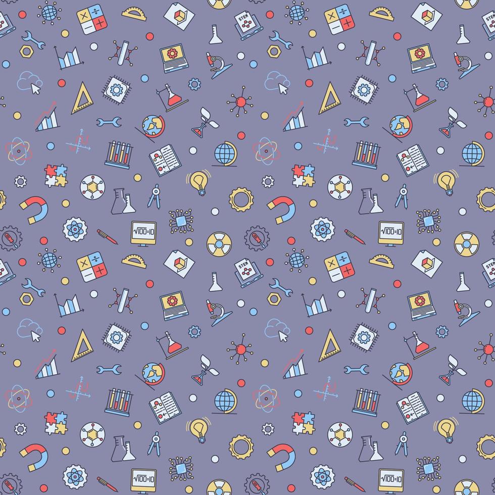 Stem Science Colorful Seamless Pattern Vector Background 12778071 Vector Art At Vecteezy