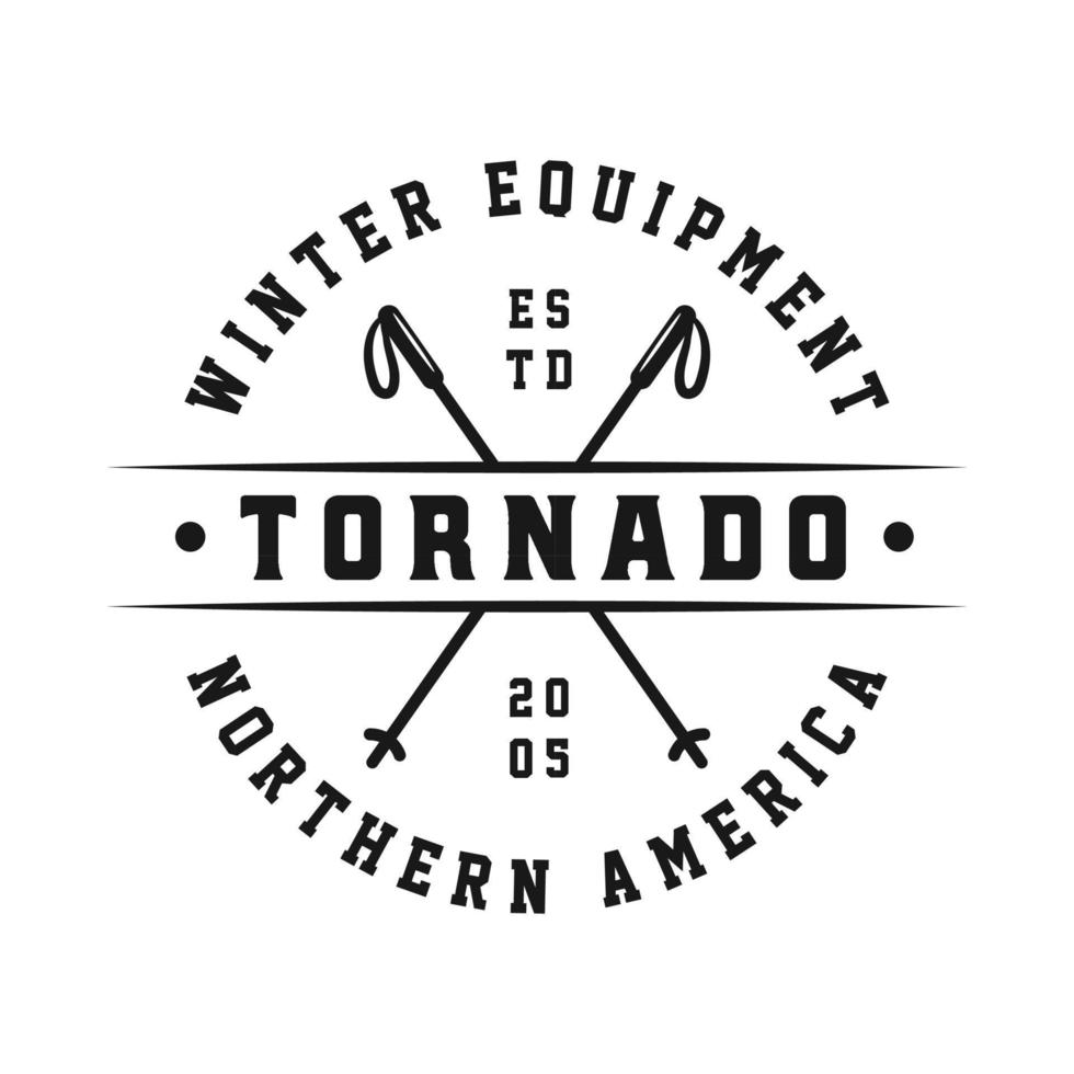 Vintage retro winter sport ski snowboard or adventure emblem, logo ...