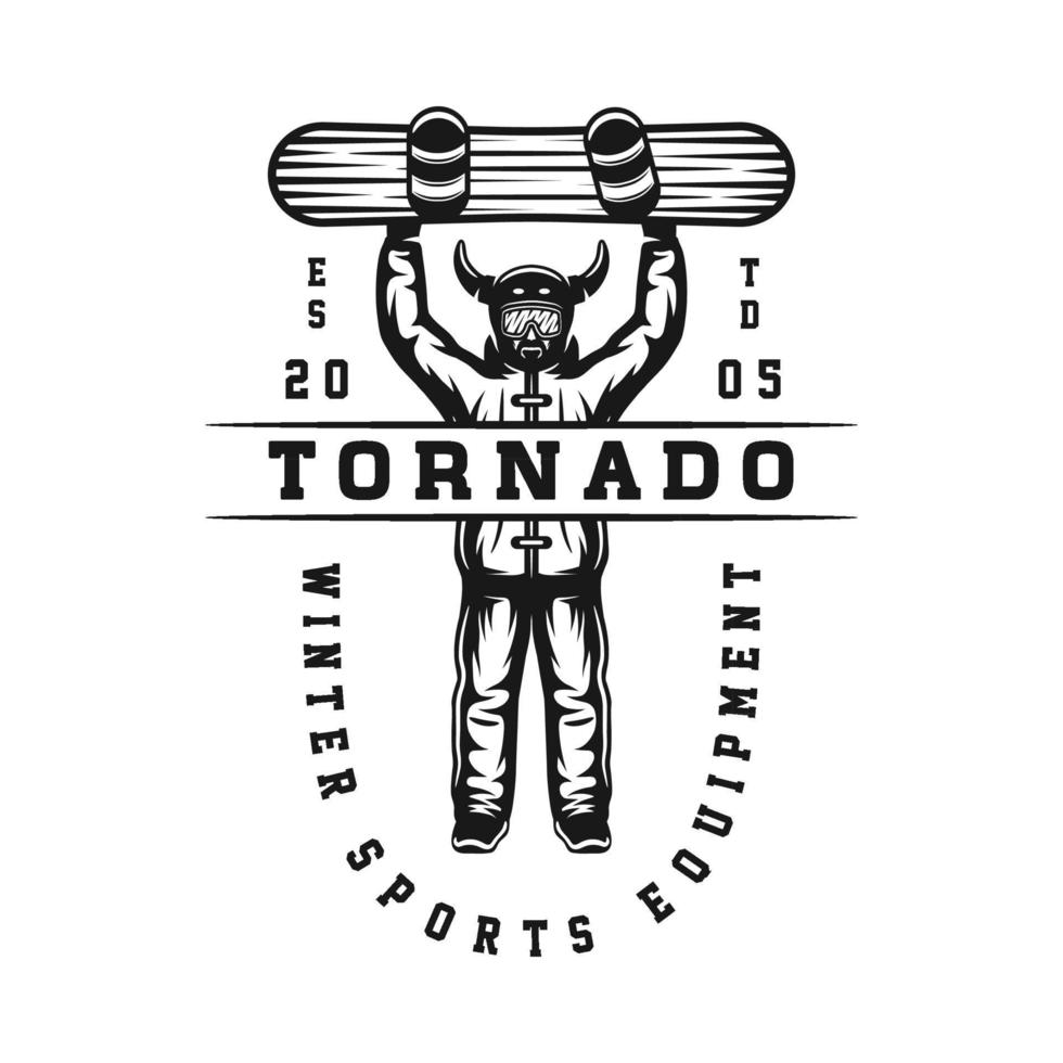 Vintage retro winter sport ski snowboard or adventure emblem, logo ...