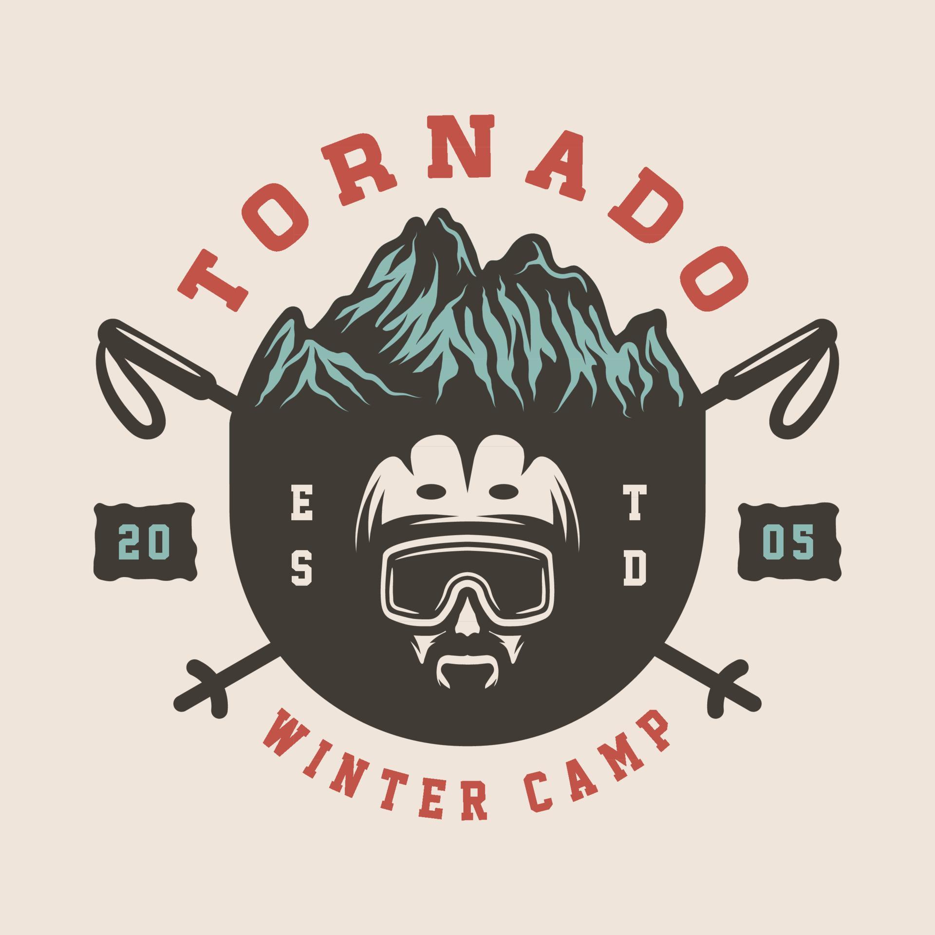 Vintage retro winter sport ski snowboard or adventure emblem, logo ...