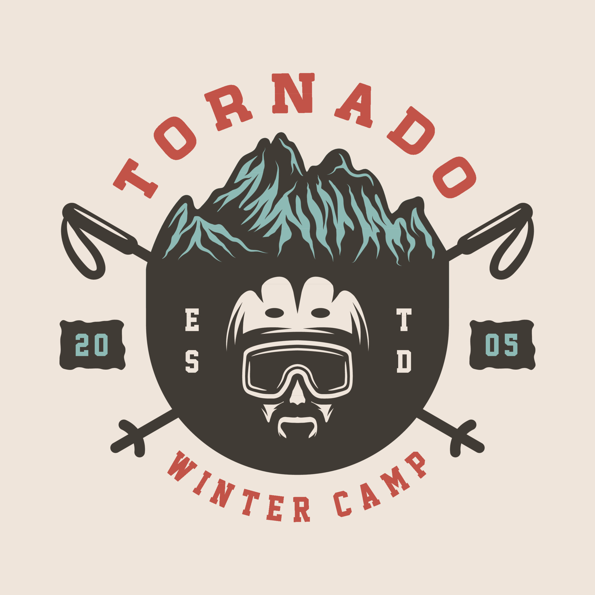 Vintage retro winter sport ski snowboard or adventure emblem, logo ...