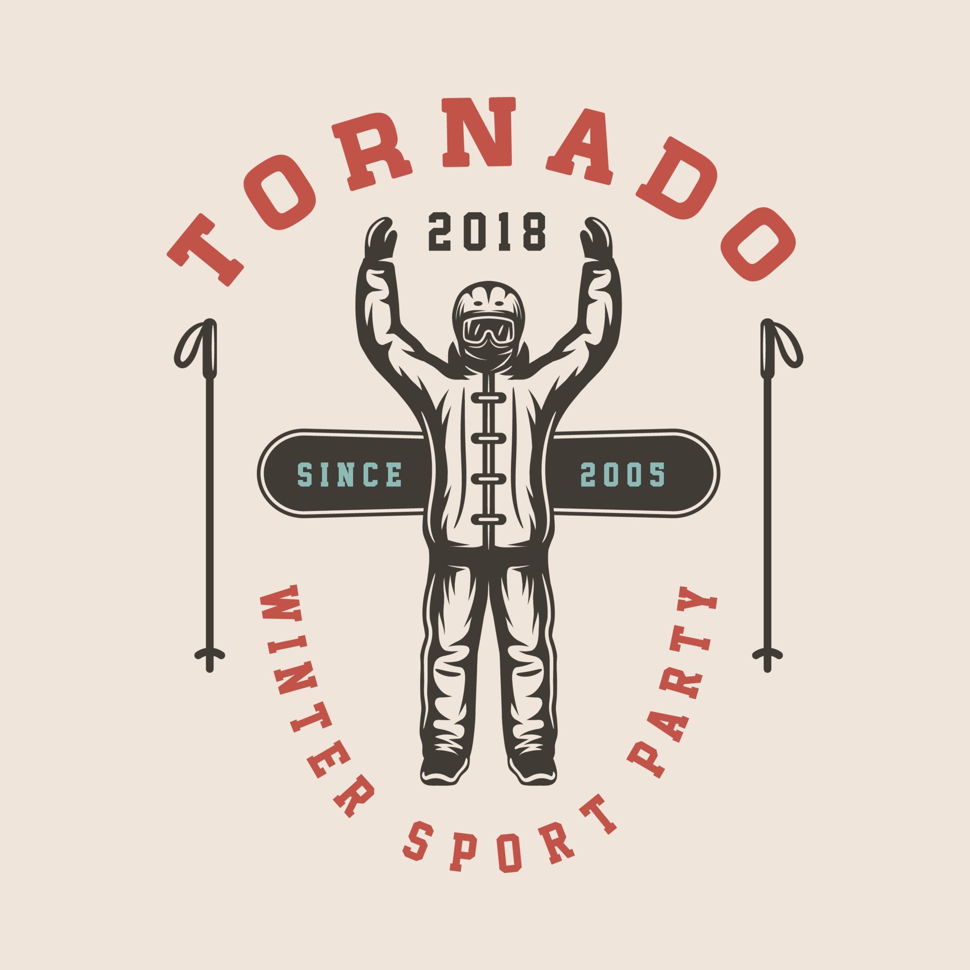 Vintage retro winter sport ski snowboard or adventure emblem, logo ...