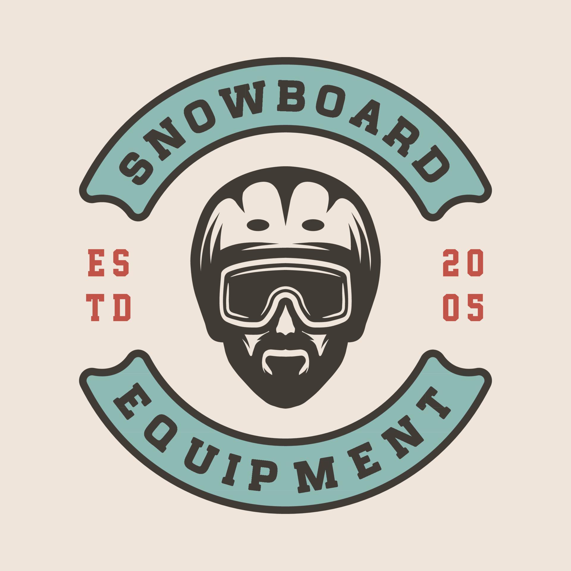 Vintage retro winter sport ski snowboard or adventure emblem, logo ...