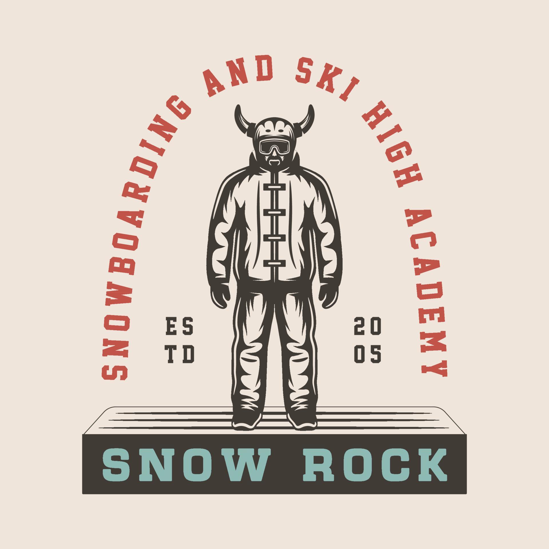 Vintage retro winter sport ski snowboard or adventure emblem, logo ...