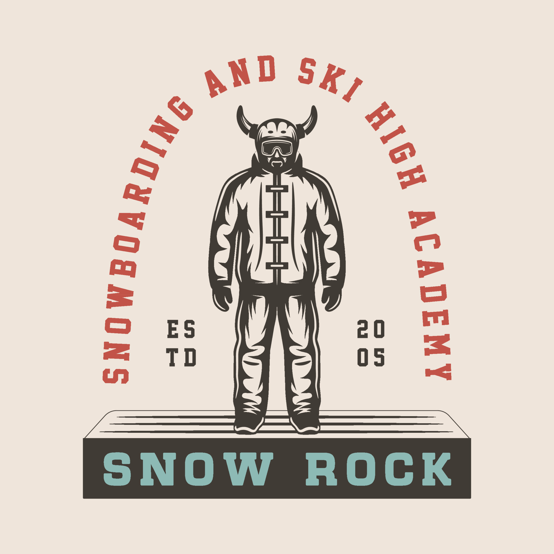 Vintage retro winter sport ski snowboard or adventure emblem, logo ...