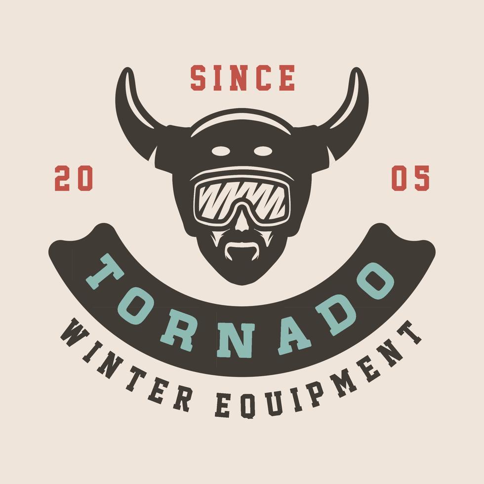 Vintage retro winter sport ski snowboard or adventure emblem, logo ...