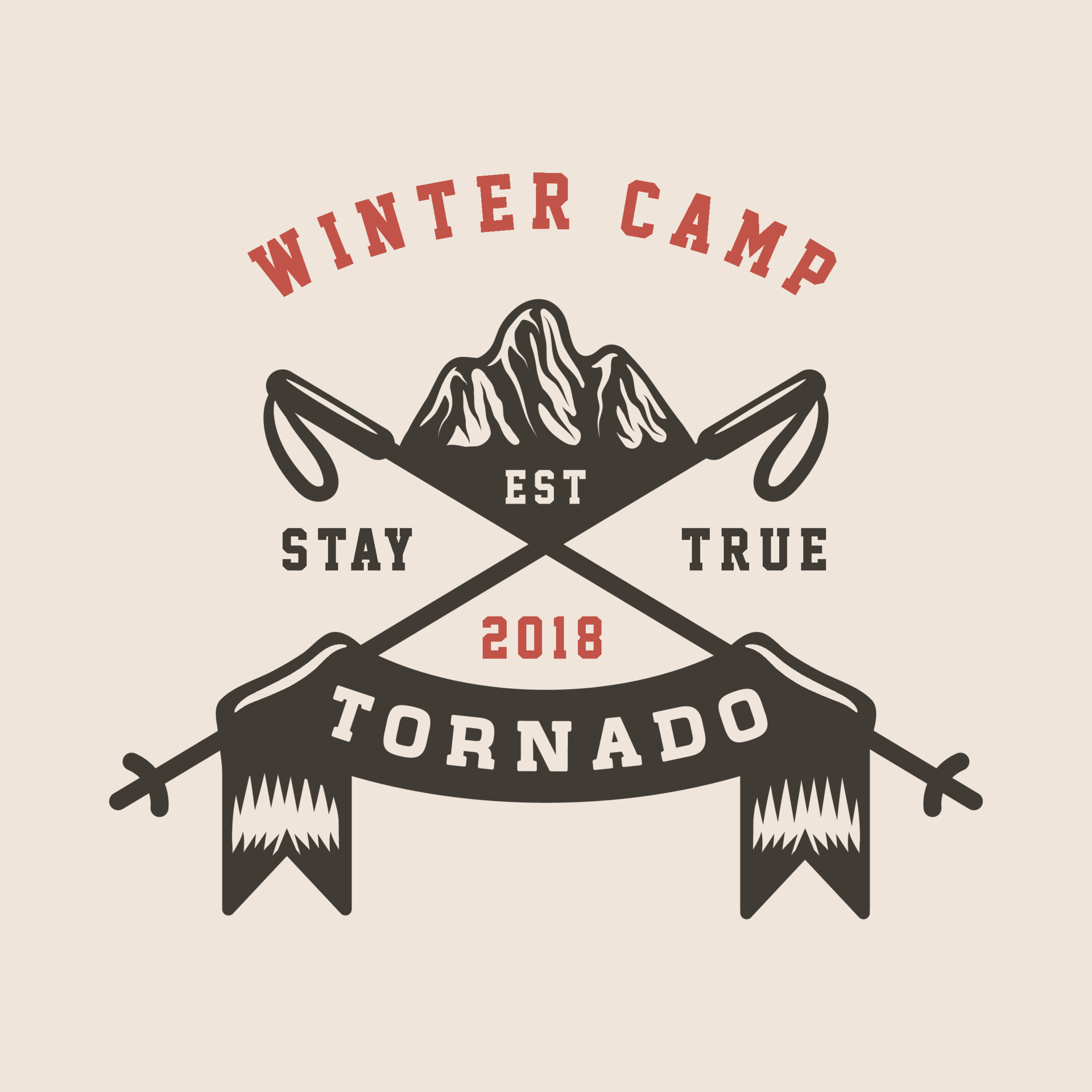 Vintage retro winter sport ski snowboard or adventure emblem, logo ...