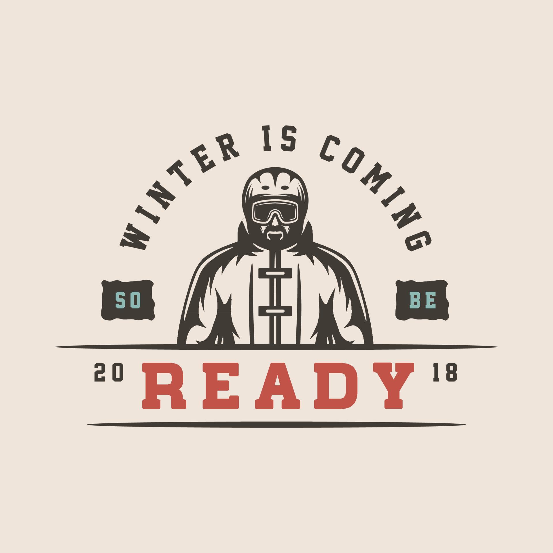 Vintage snowboarding, ski or winter sports logos, badges, emblems and ...