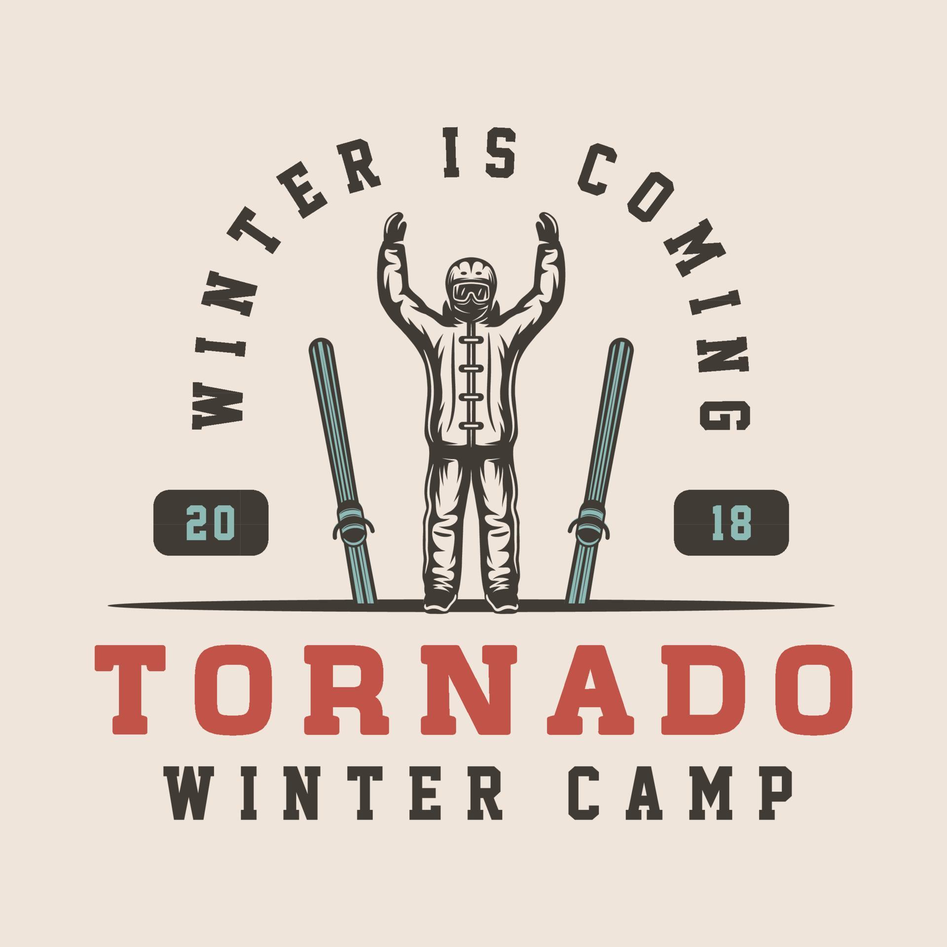 Vintage retro winter sport ski snowboard or adventure emblem, logo ...