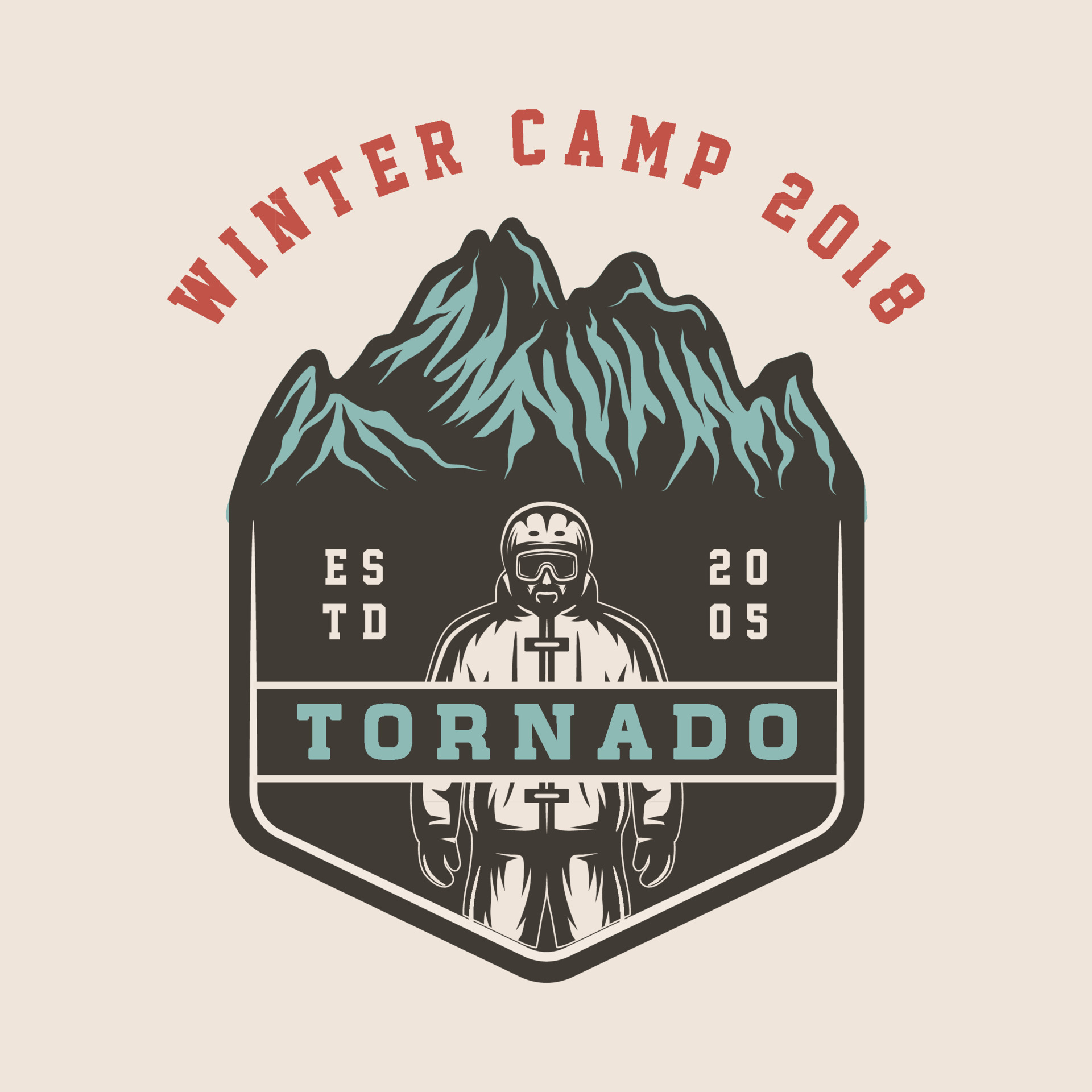 Vintage retro winter sport ski snowboard or adventure emblem, logo ...