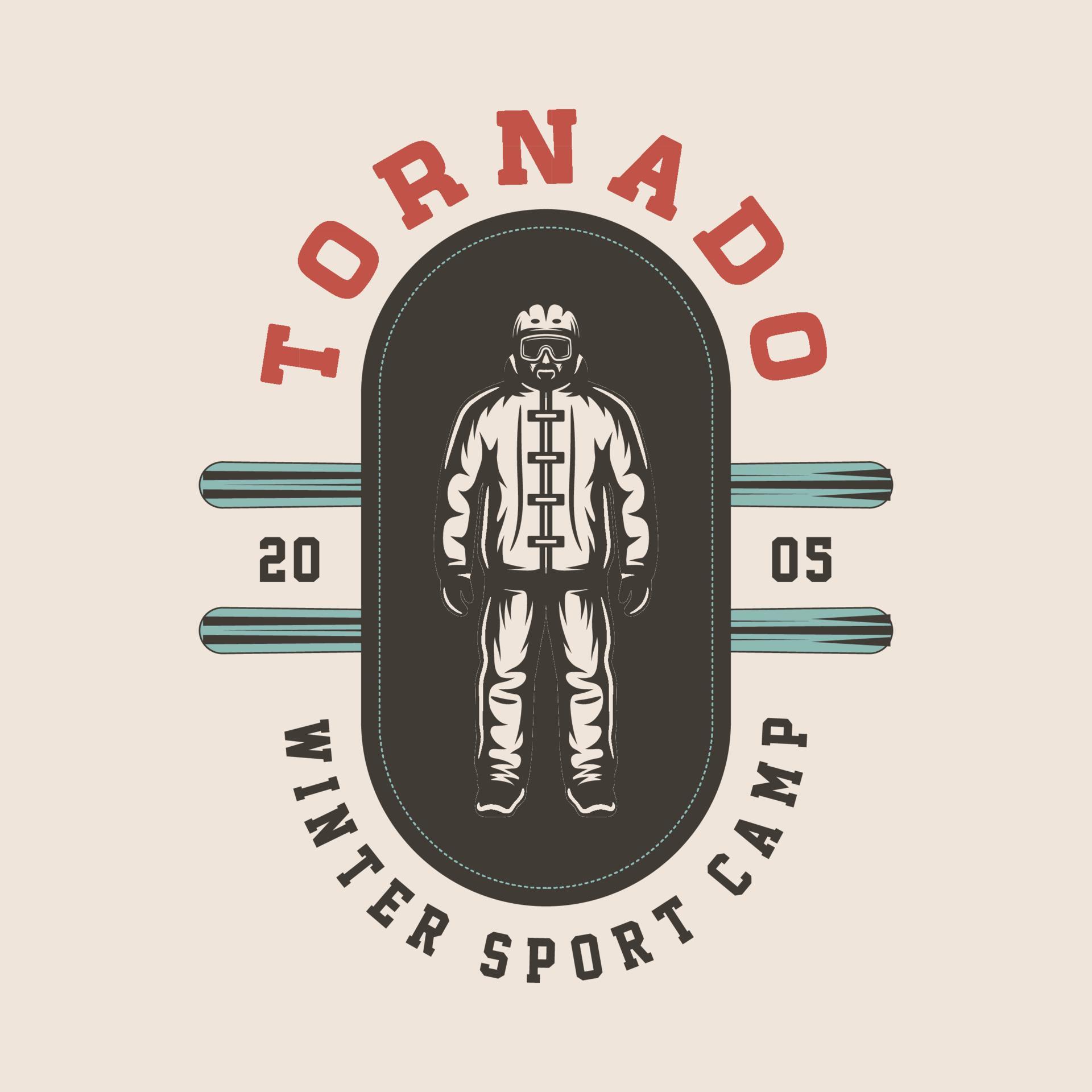 Vintage retro winter sport ski snowboard or adventure emblem, logo ...