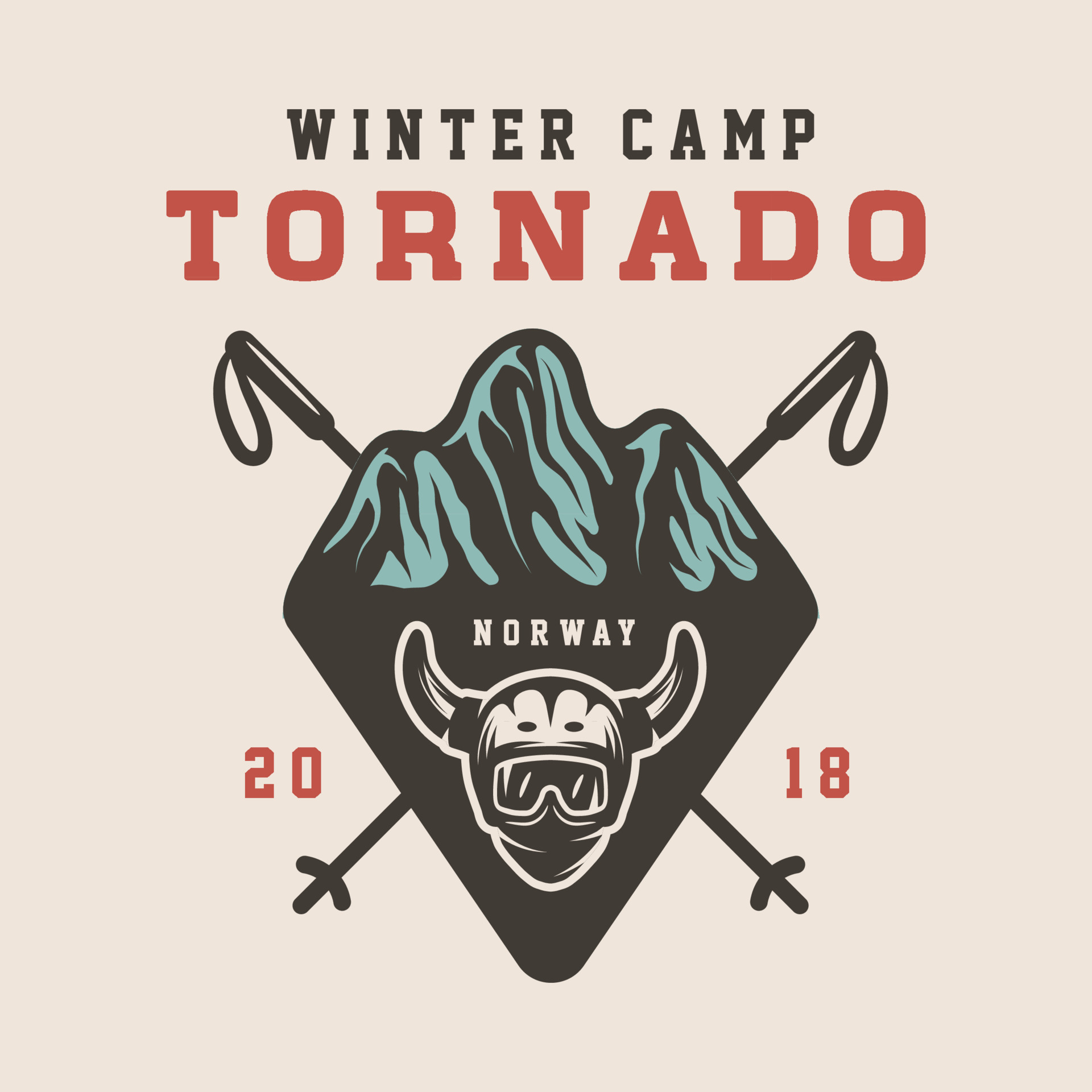 Vintage retro winter sport ski snowboard or adventure emblem, logo ...