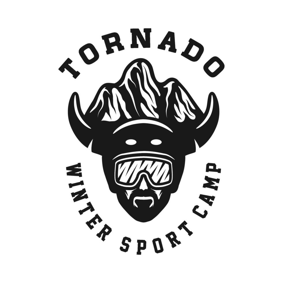 Vintage retro winter sport ski snowboard or adventure emblem, logo ...