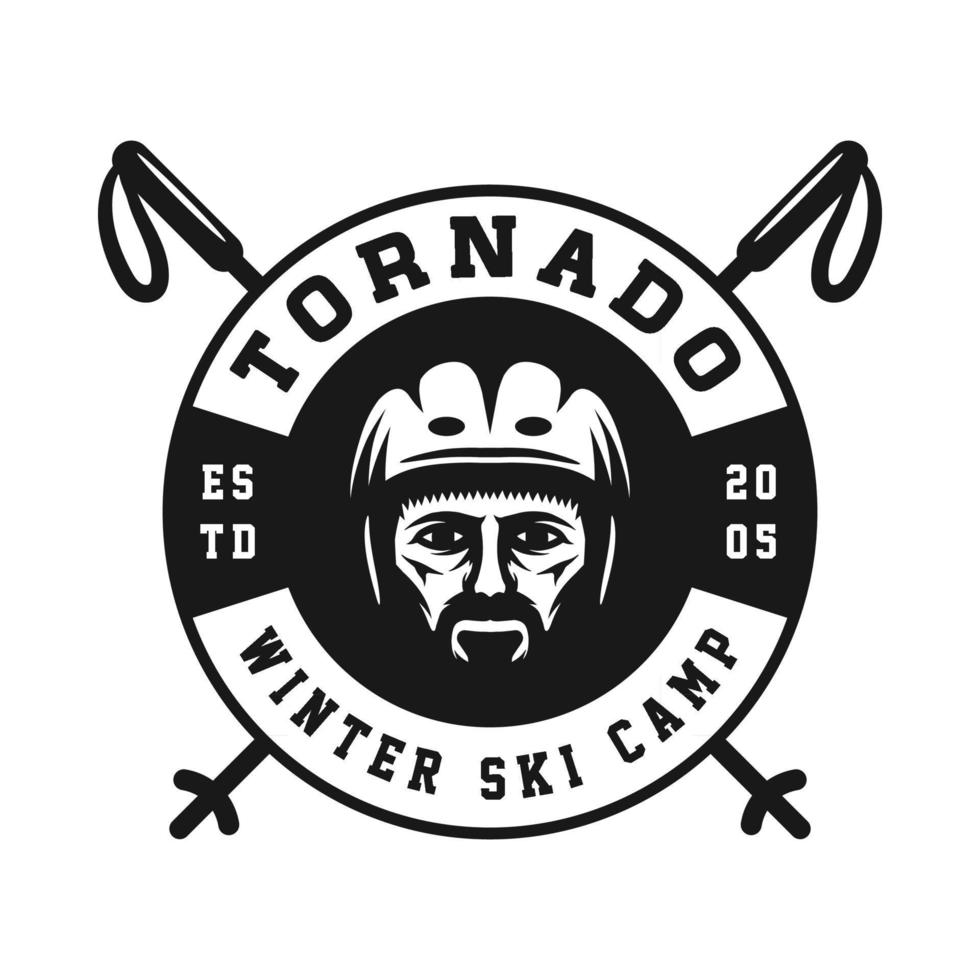 Vintage retro winter sport ski snowboard or adventure emblem, logo ...