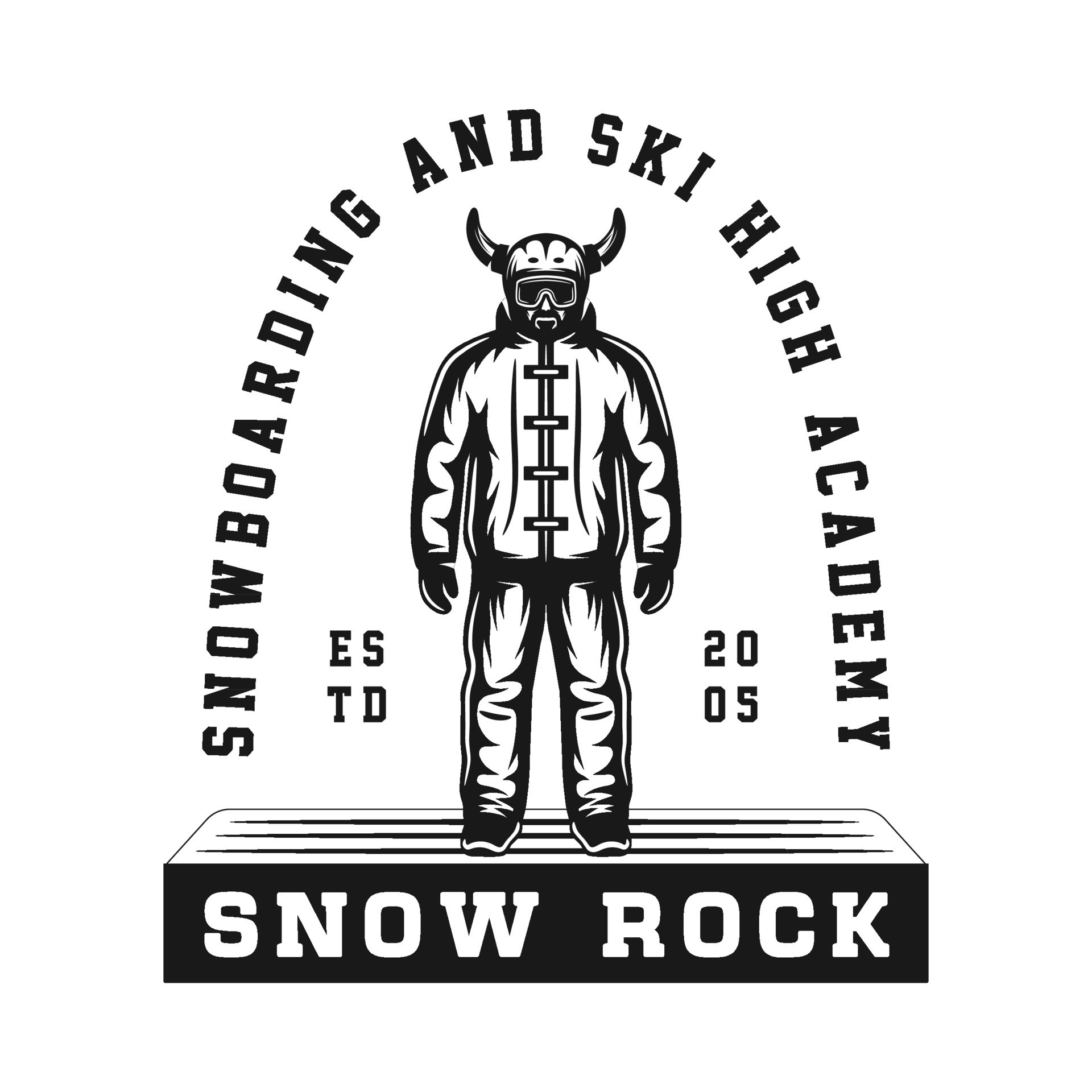 deporte de invierno retro vintage snowboard de esquí o emblema de ...