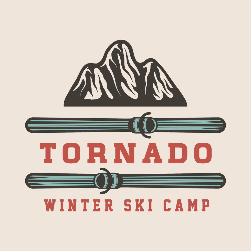 Vintage retro winter sport ski snowboard or adventure emblem, logo ...