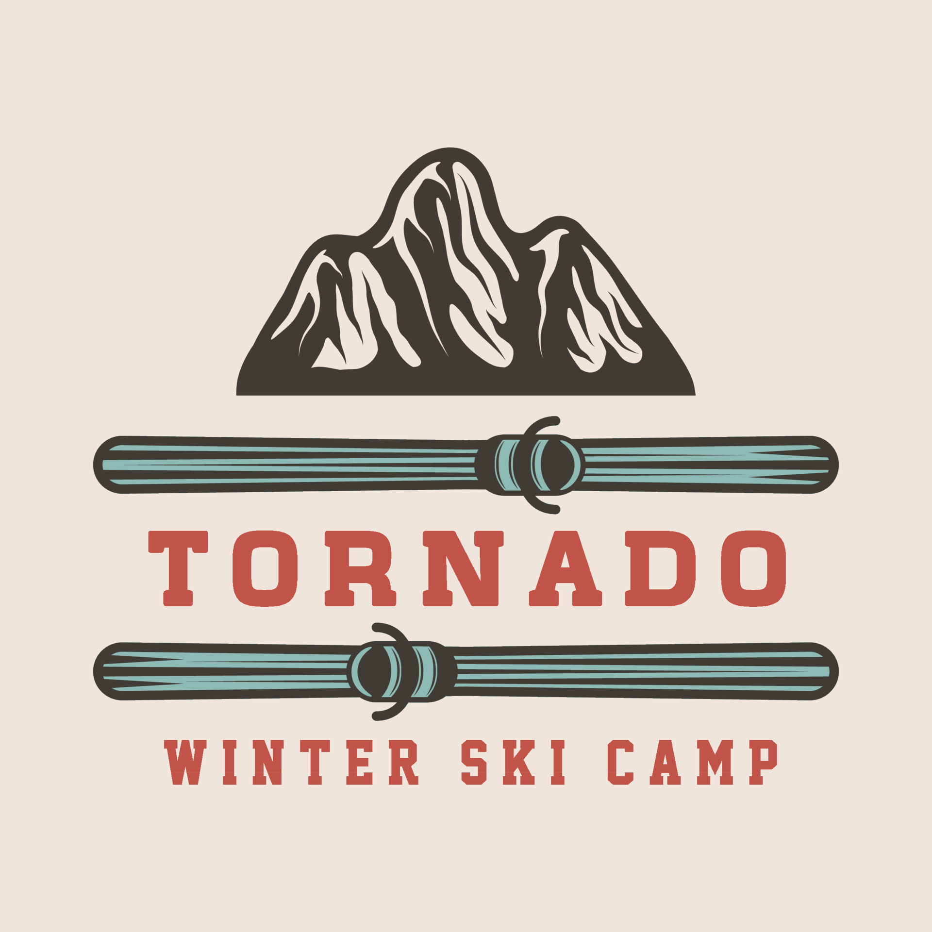 Vintage retro winter sport ski snowboard or adventure emblem, logo ...