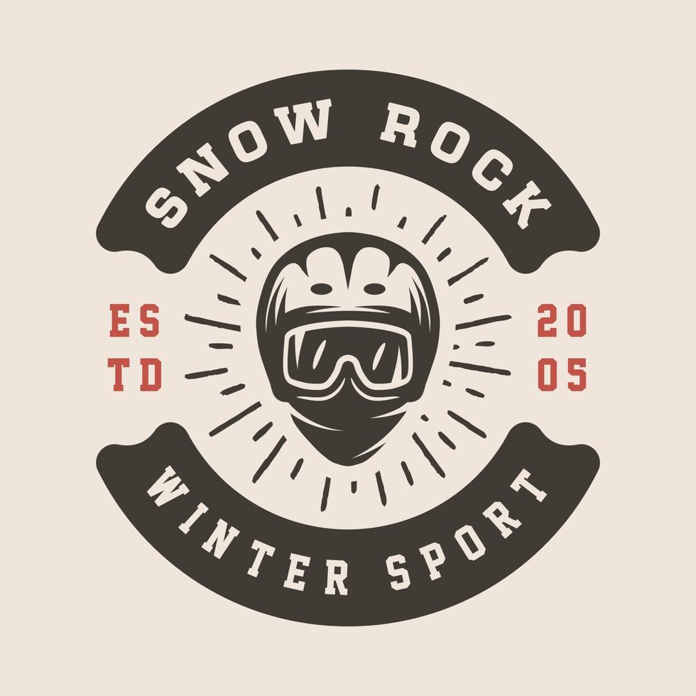 Vintage retro winter sport ski snowboard or adventure emblem, logo ...