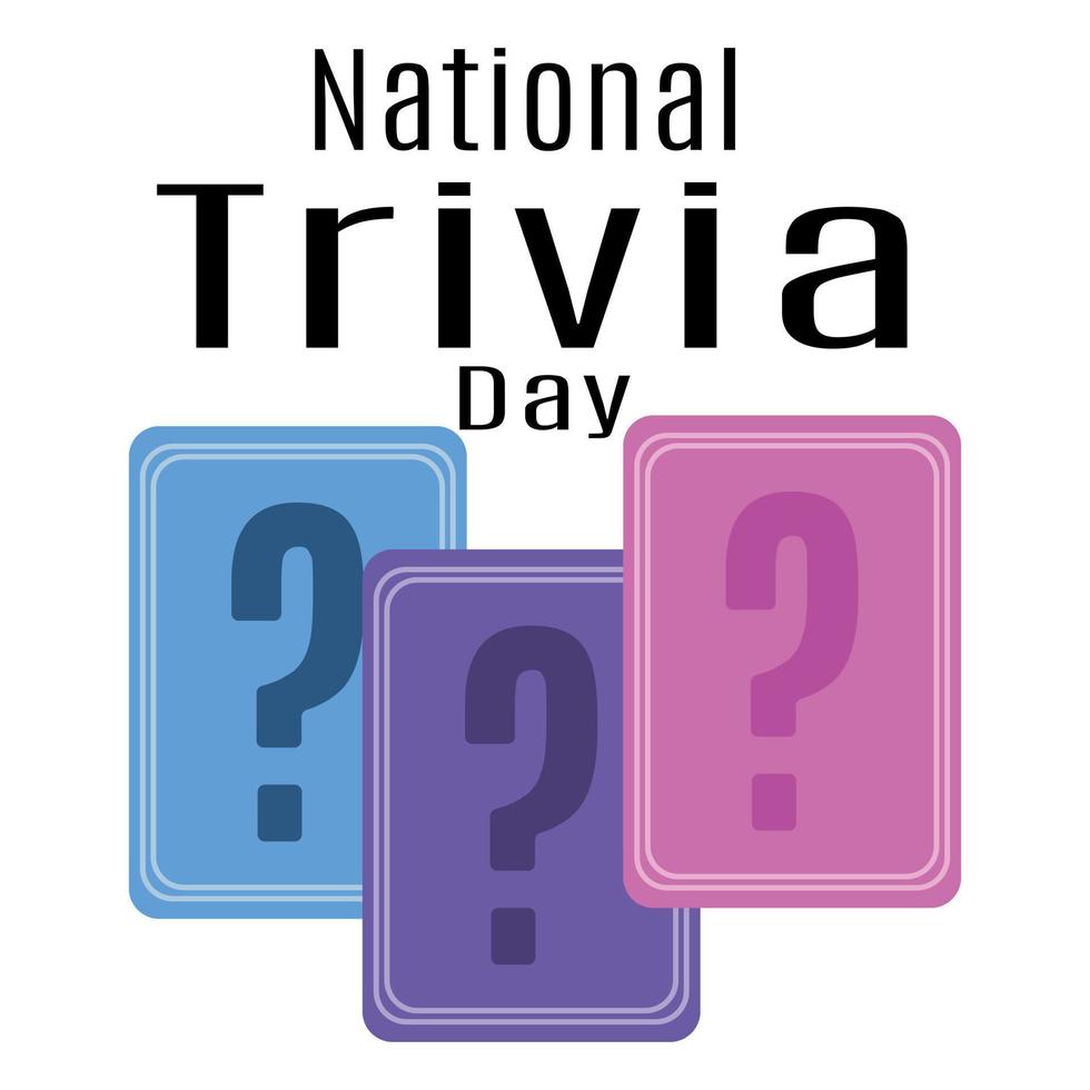 National Trivia Day, Idea for poster, banner, flyer or postcard 12778734 Vector Art at Vecteezy