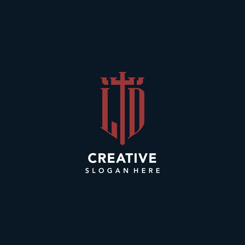 LD initial monogram logos with sword and shield shape design 12779660 Vector Art at Vecteezy