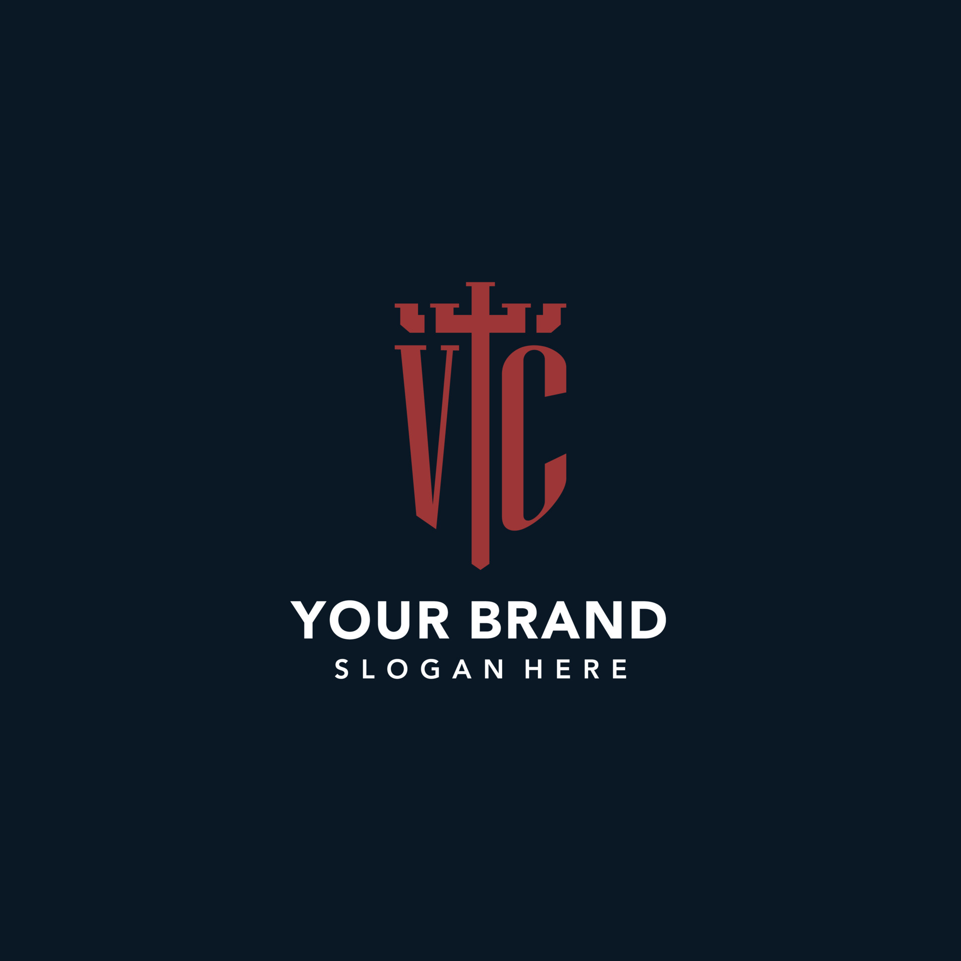 VC initial monogram logos with sword and shield shape design 12779672 ...