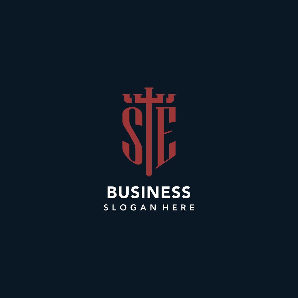 SE initial monogram logos with sword and shield shape design 12779712 Vector Art at Vecteezy