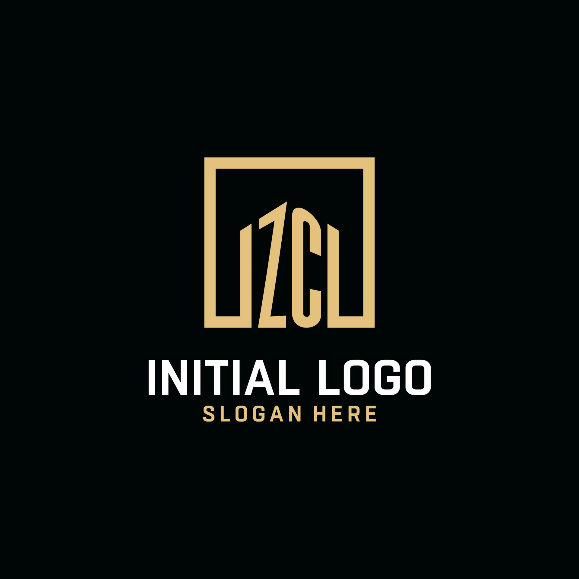 ZC initial monogram logo design with square shape design ideas 12779750 Vector Art at Vecteezy