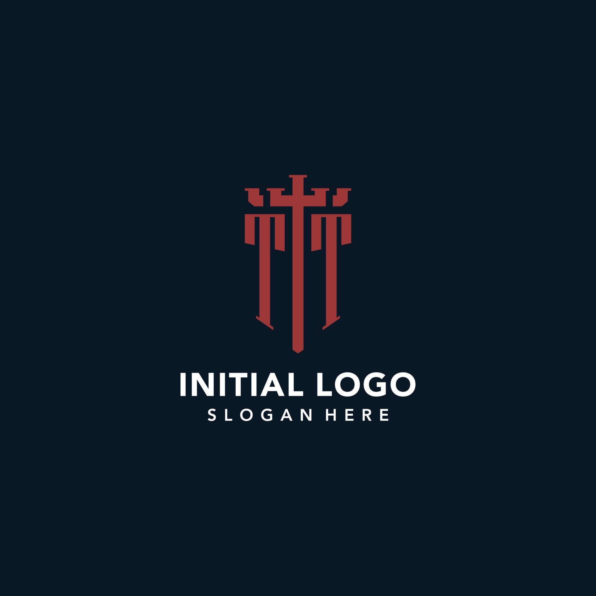 TT initial monogram logos with sword and shield shape design 12779763 Vector Art at Vecteezy