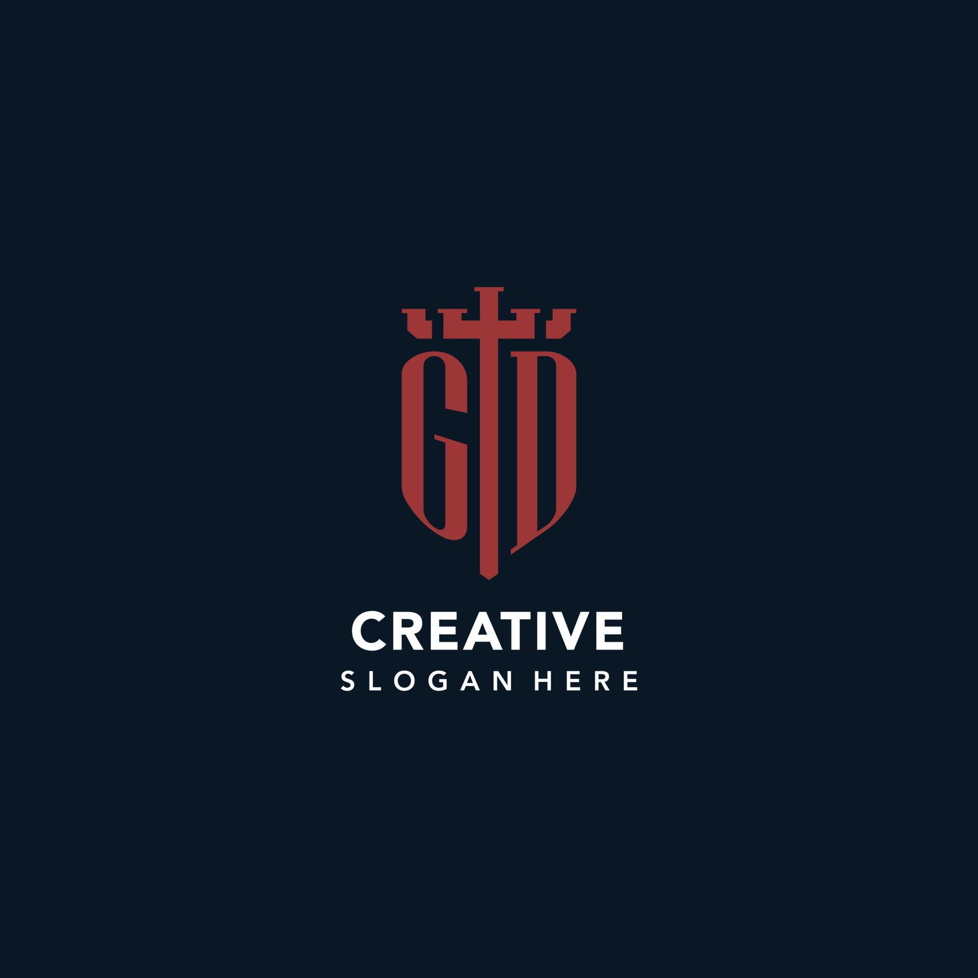 GD initial monogram logos with sword and shield shape design 12779923 ... GD initial monogram logos with sword and shield shape design 12779923 ...