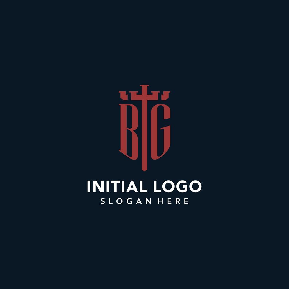 BG initial monogram logos with sword and shield shape design 12780471 Vector Art at Vecteezy