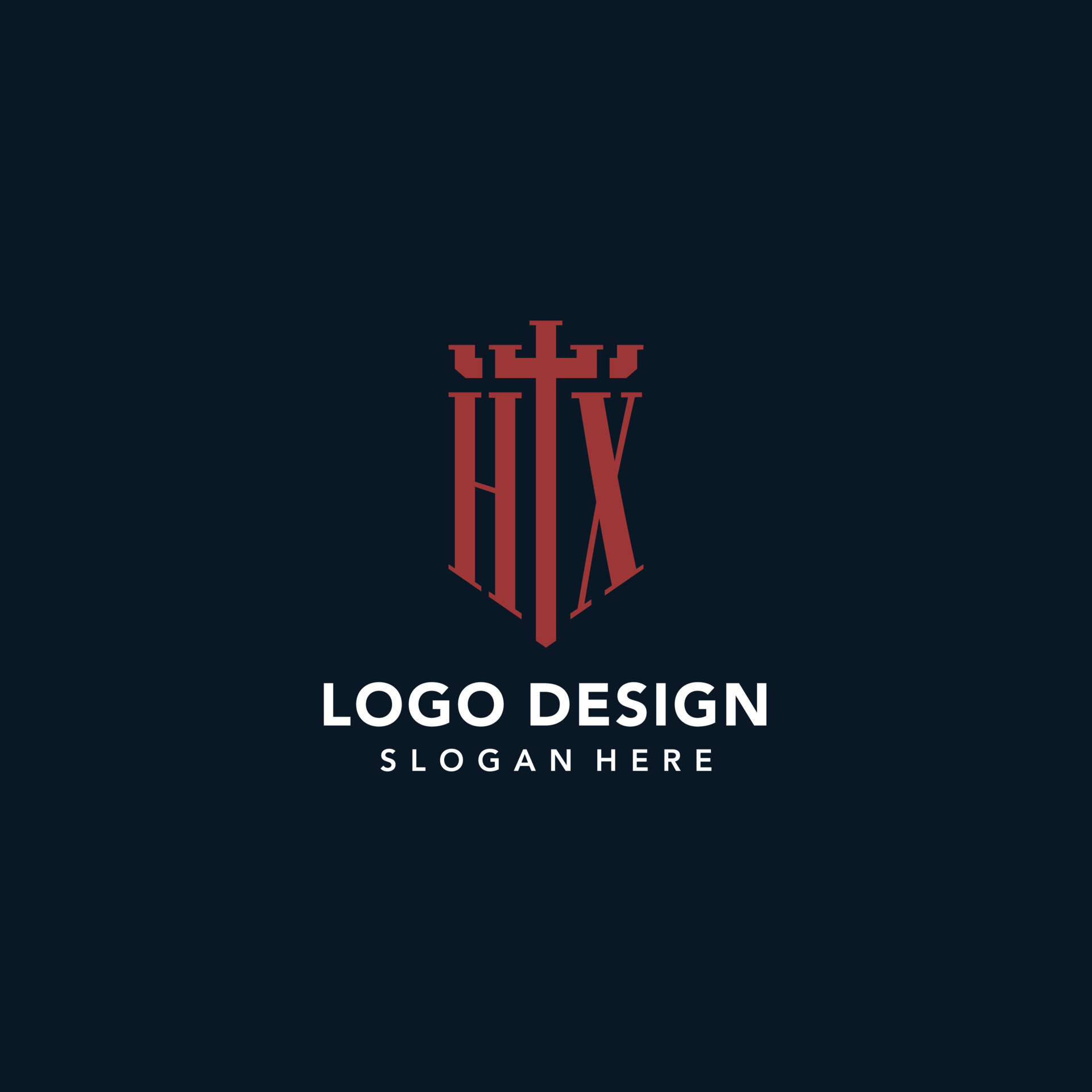 HX initial monogram logos with sword and shield shape design 12780611 Vector Art at Vecteezy
